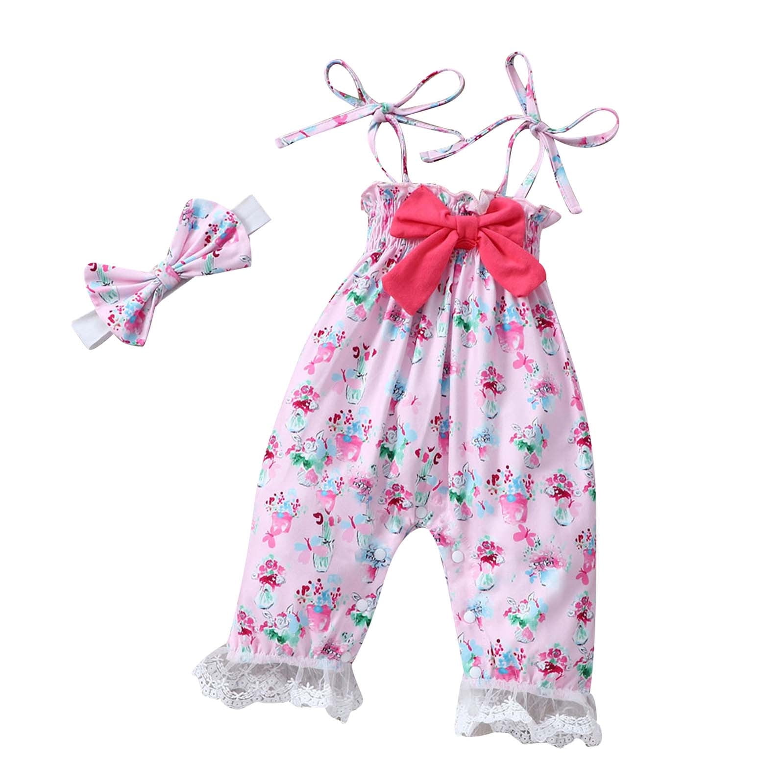 VerPetridure Toddler Baby Girl Ruffle Floral Romper Sleeveless Backless ...