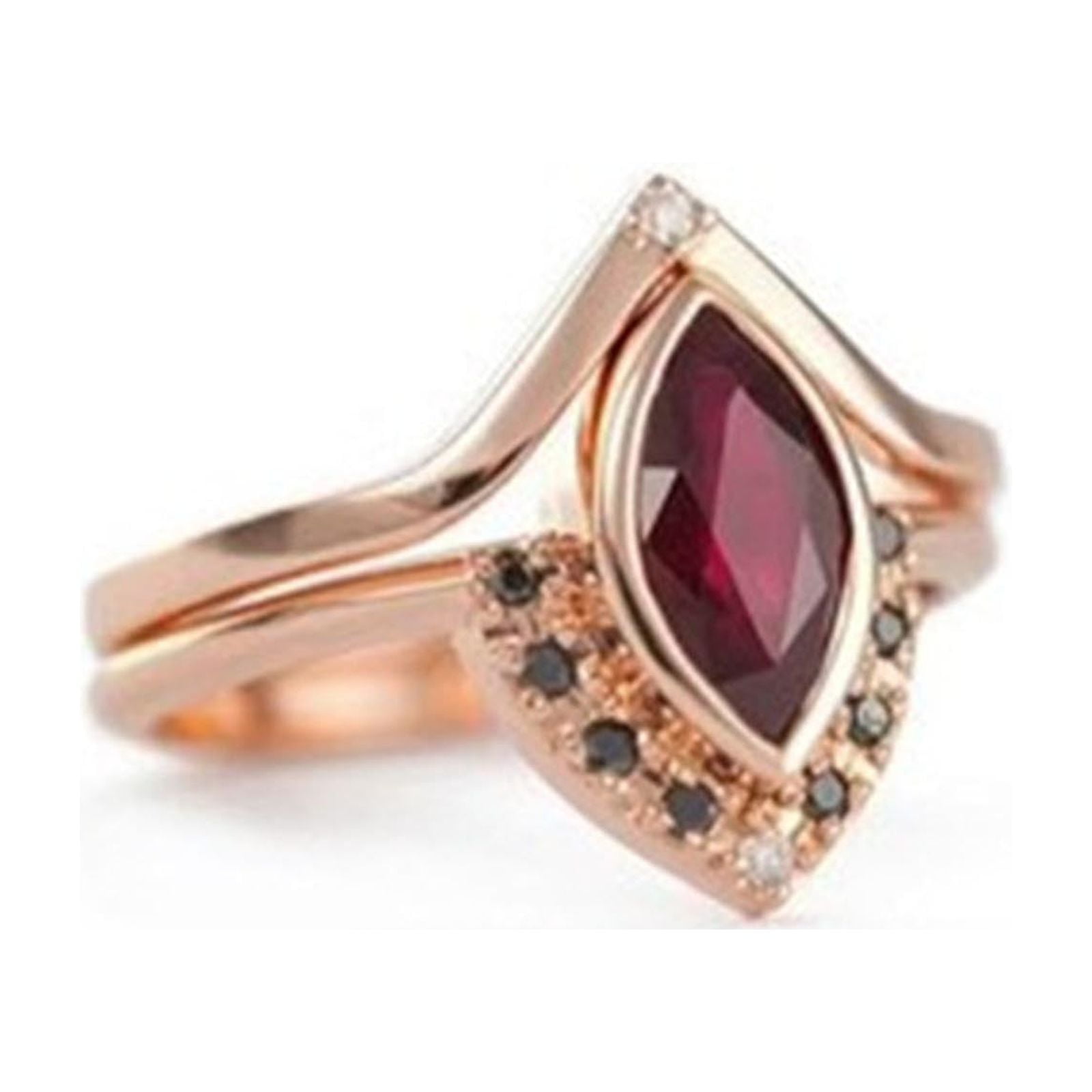 VerPetridure Unique Natural Rhombus 2 In 1 Engagement Wedding Ring With ...