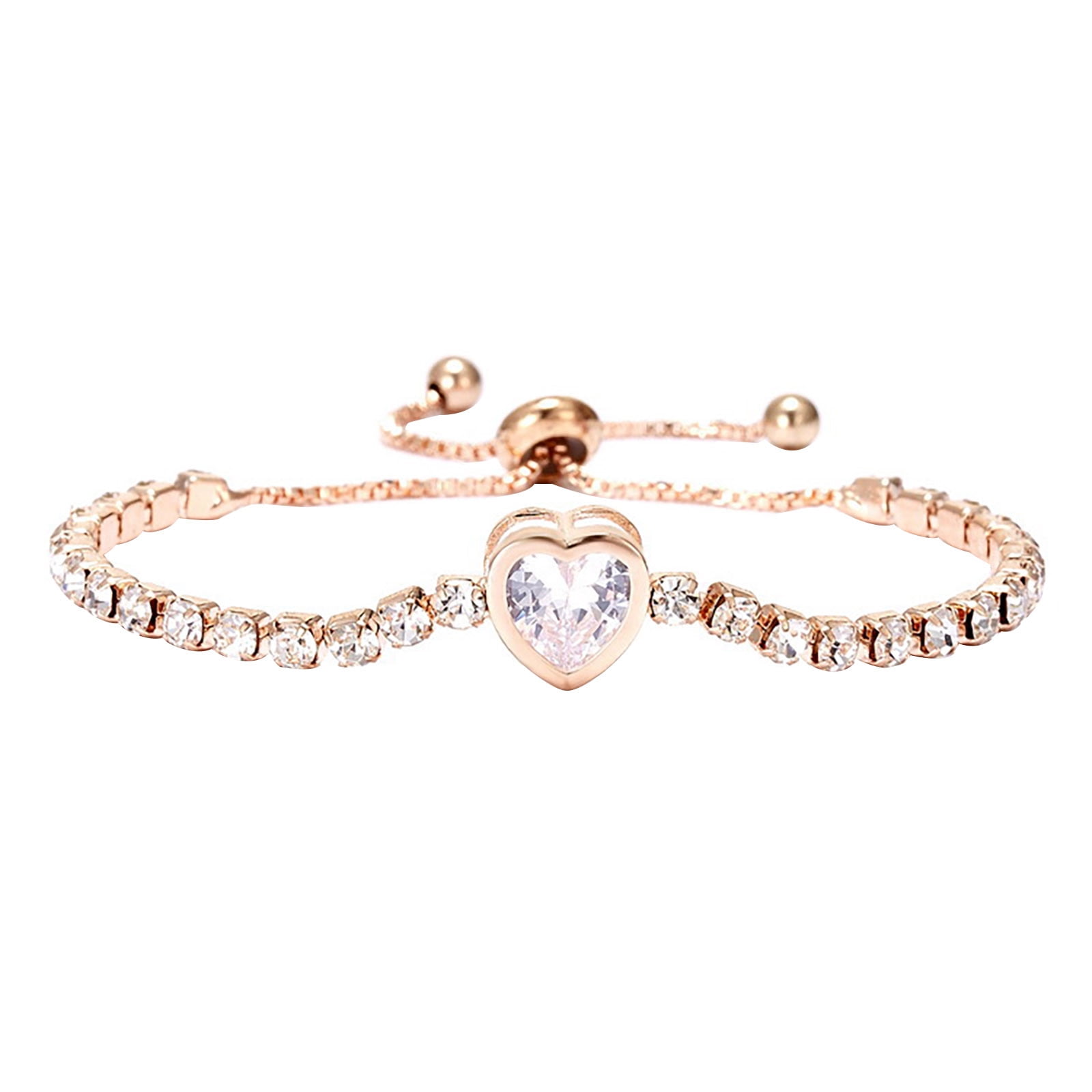 VerPetridure Women's Adjustable Chain Bracelet Rhinestone Crystal Cuff ...