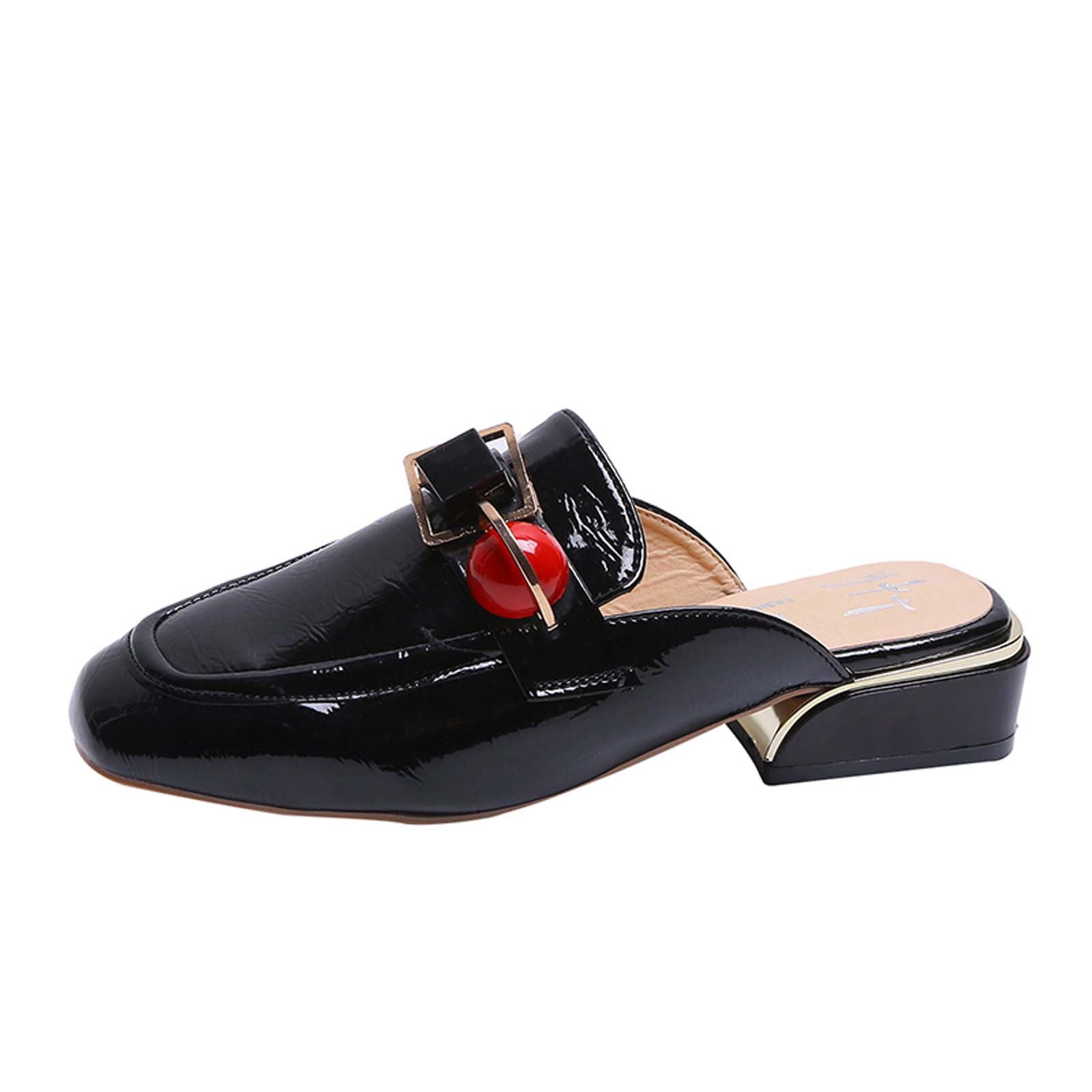 VerPetridure Women's Heeled Sandals Womens Mules Flats Square Head Toe ...