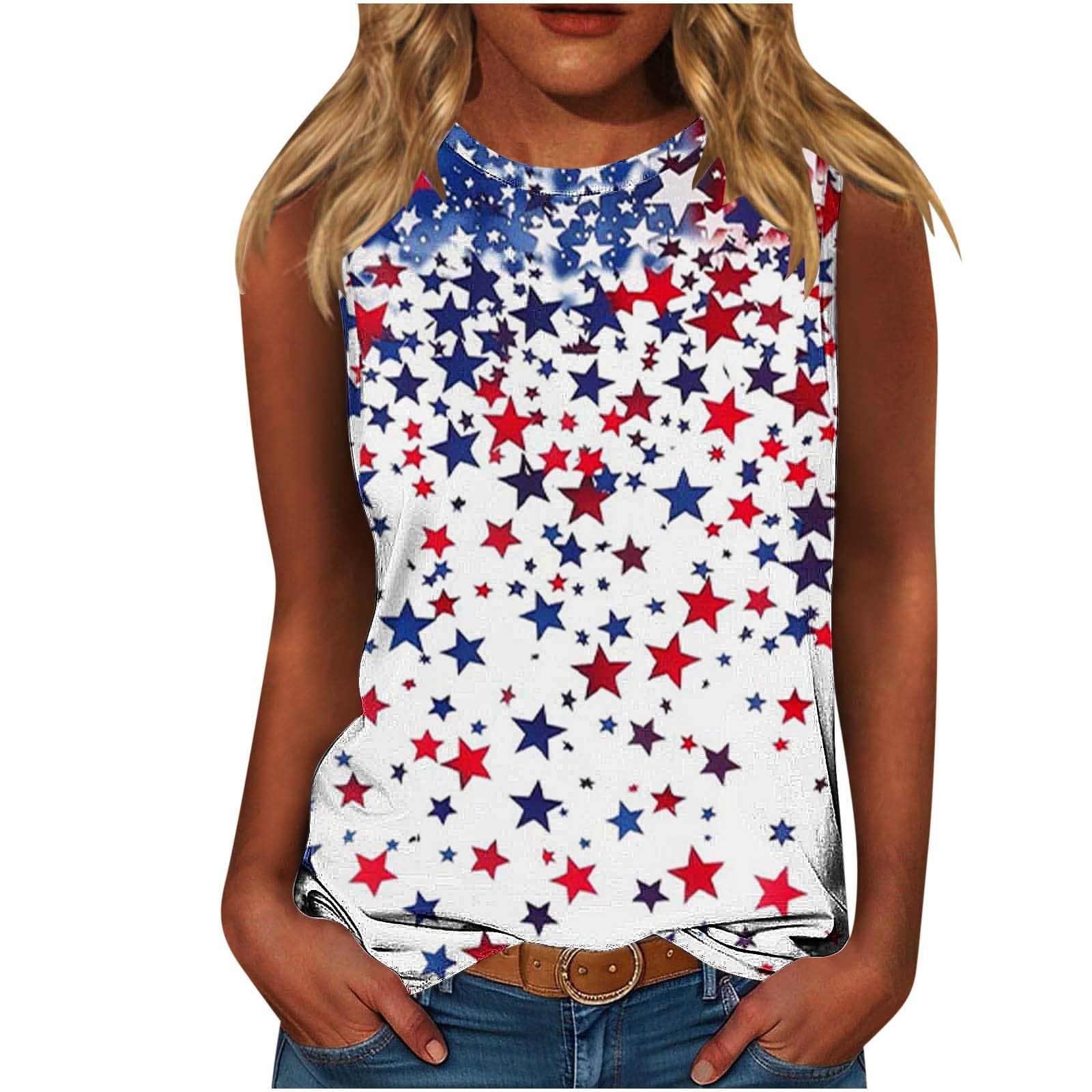 VerPetridure Womens American Flag Tank Tops Patriotic Shirts for Women ...