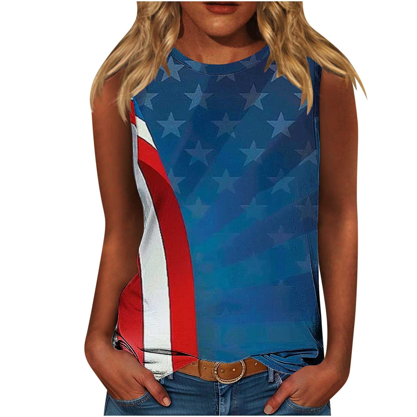 VerPetridure Womens American Flag Tank Tops Patriotic Shirts for Women ...