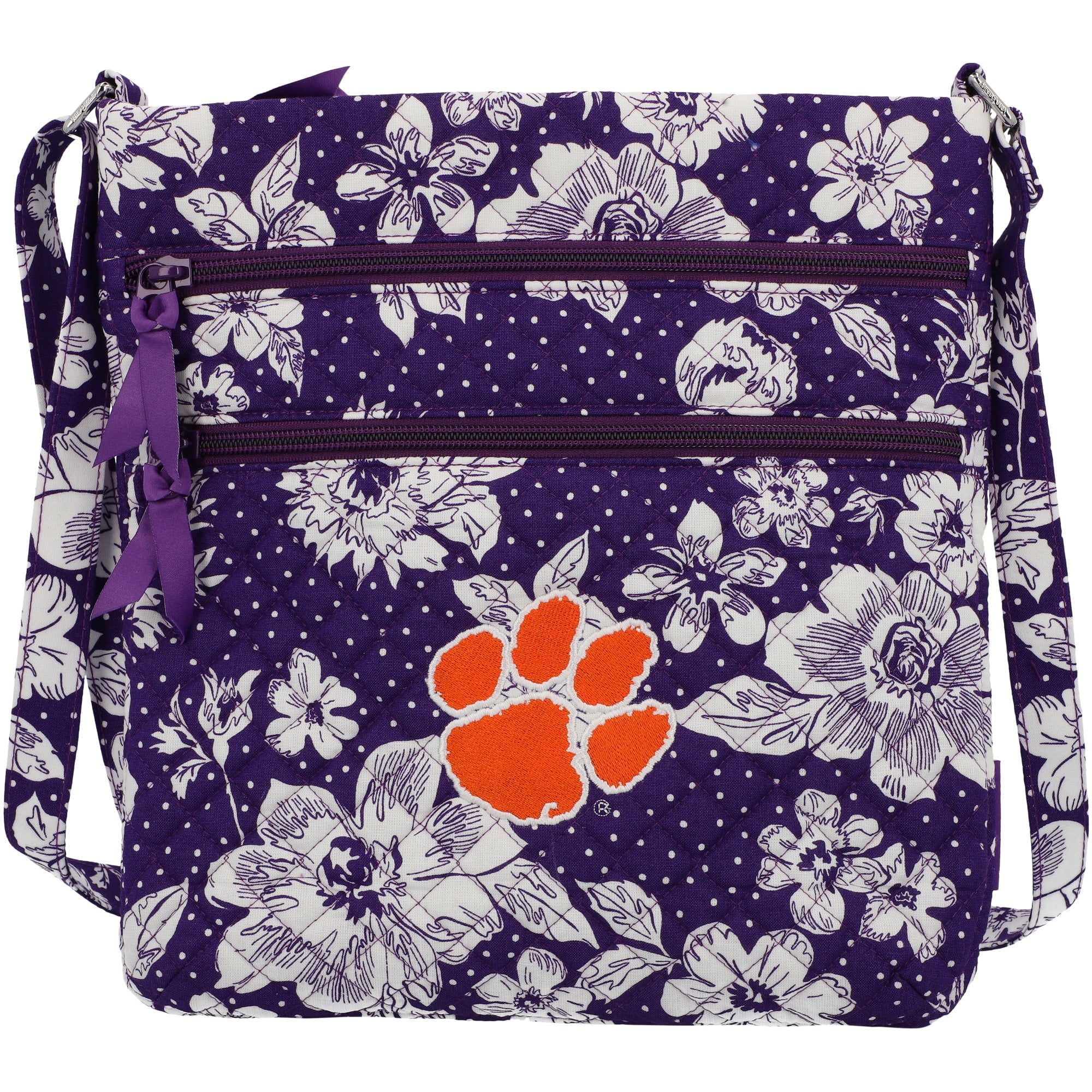 Vera Bradley Clemson Tigers Rain Garden Triple-Zip Hipster Crossbody ...