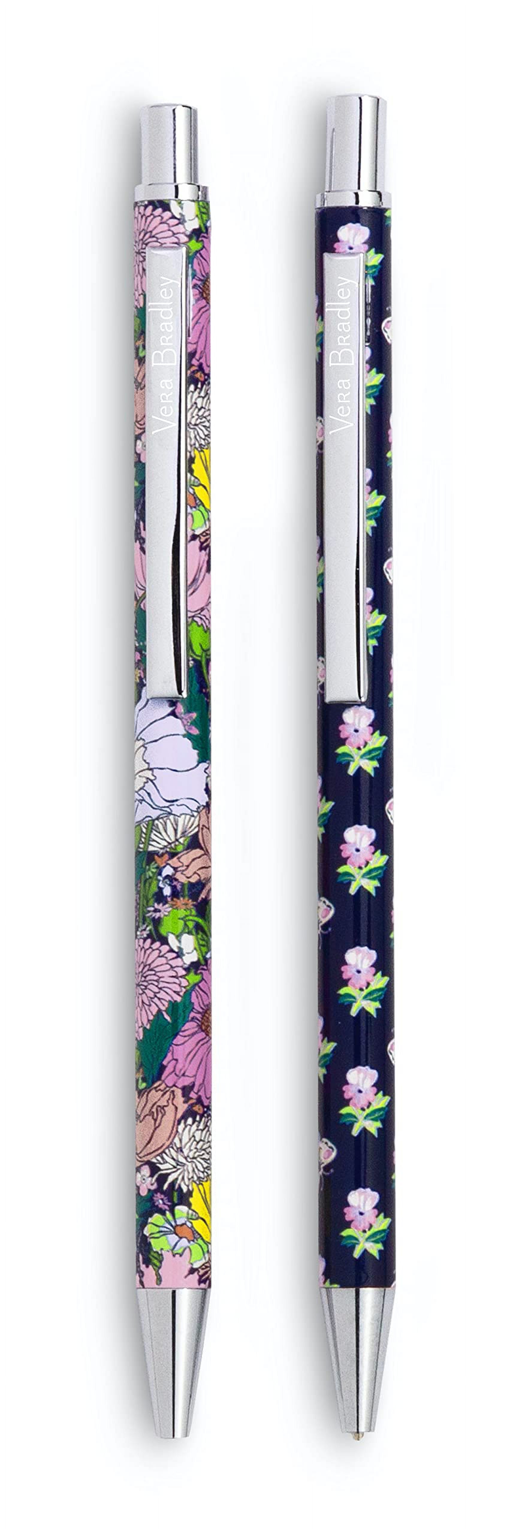 Vera Bradley Metal Pen and Pencil Set, Black Ink Ballpoint Pen ...