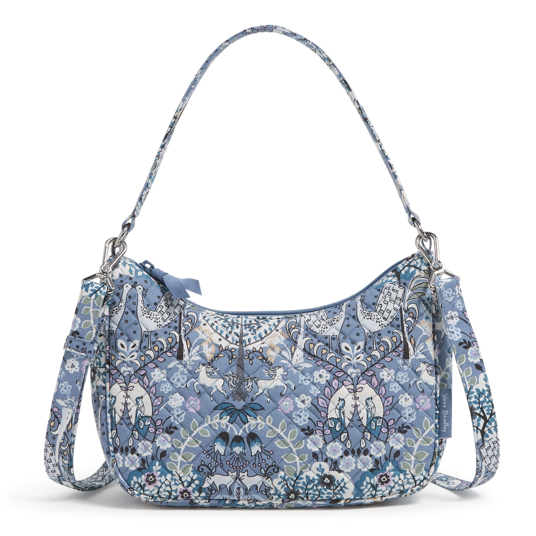 Vera Bradley Women's Cotton Frannie Crescent Crossbody Bag Enchantment ...