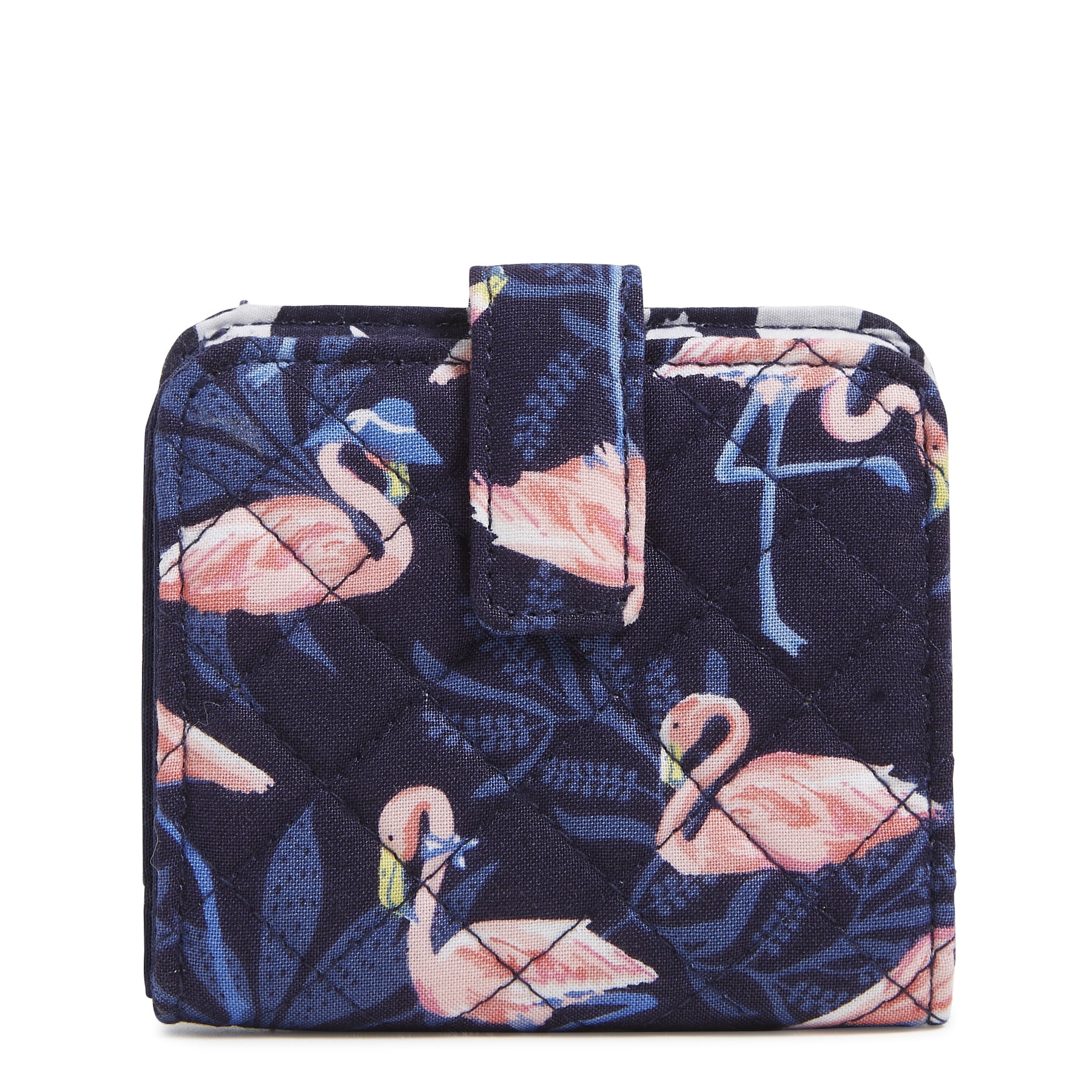 Vera Bradley Women's Cotton RFID Finley Small Wallet Flamingo Party ...