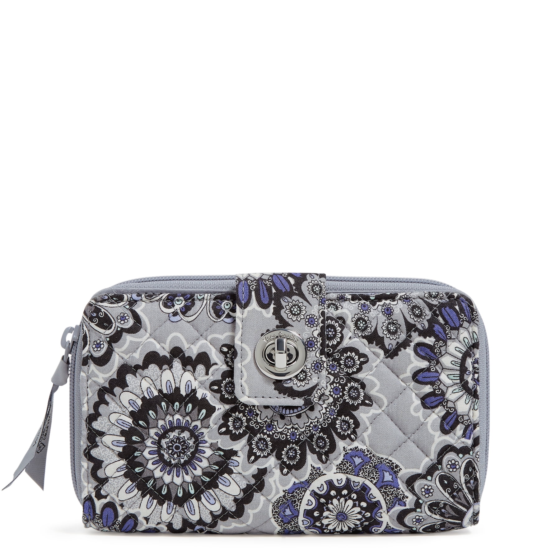 Vera Bradley Women's Cotton RFID Turnlock Wallet Tranquil Medallion ...