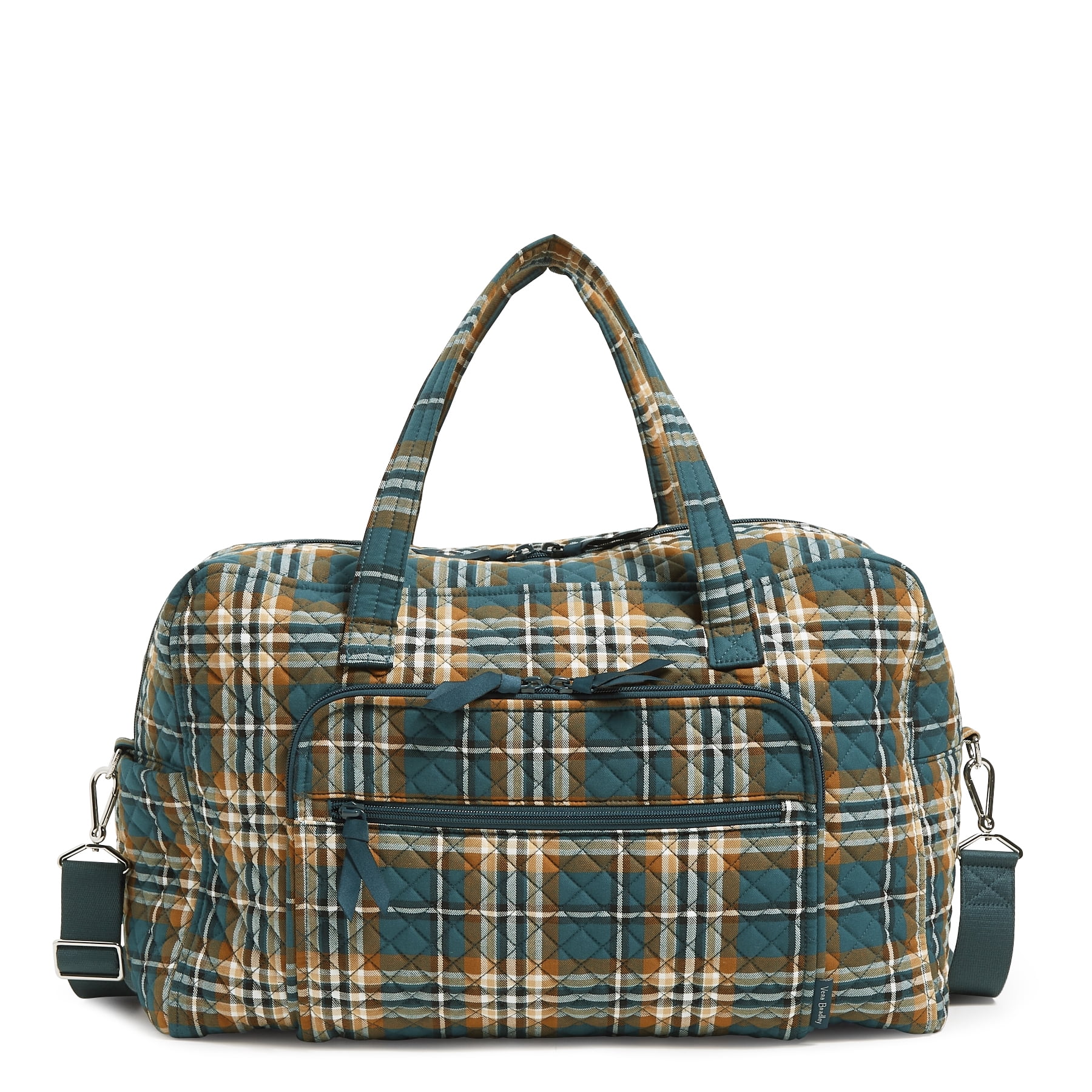 Vera Bradley Women's Cotton Weekender Travel Bag Orchard Plaid ...
