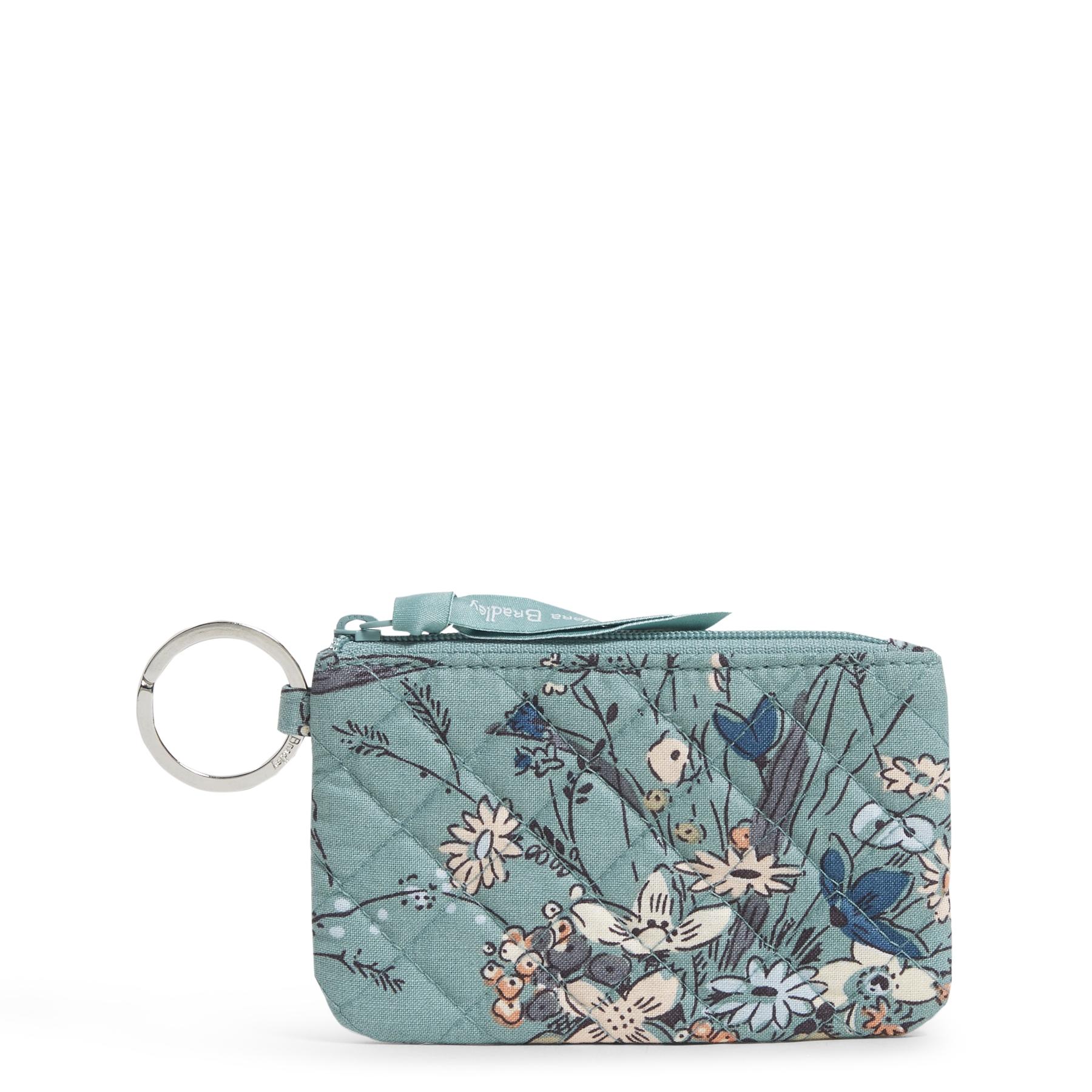 Vera Bradley Women's Cotton Zip ID Case Sunlit Garden Sage - Walmart.com