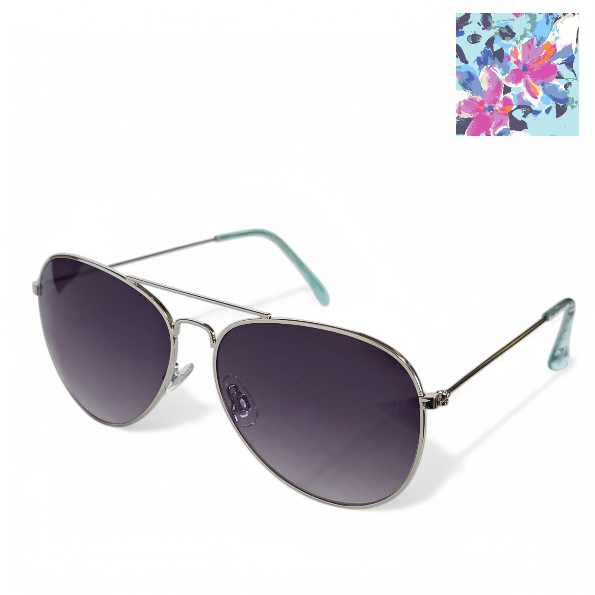 Vera Bradley Women's Metal Frame 55mm Aviator Sunglasses (Blue ...