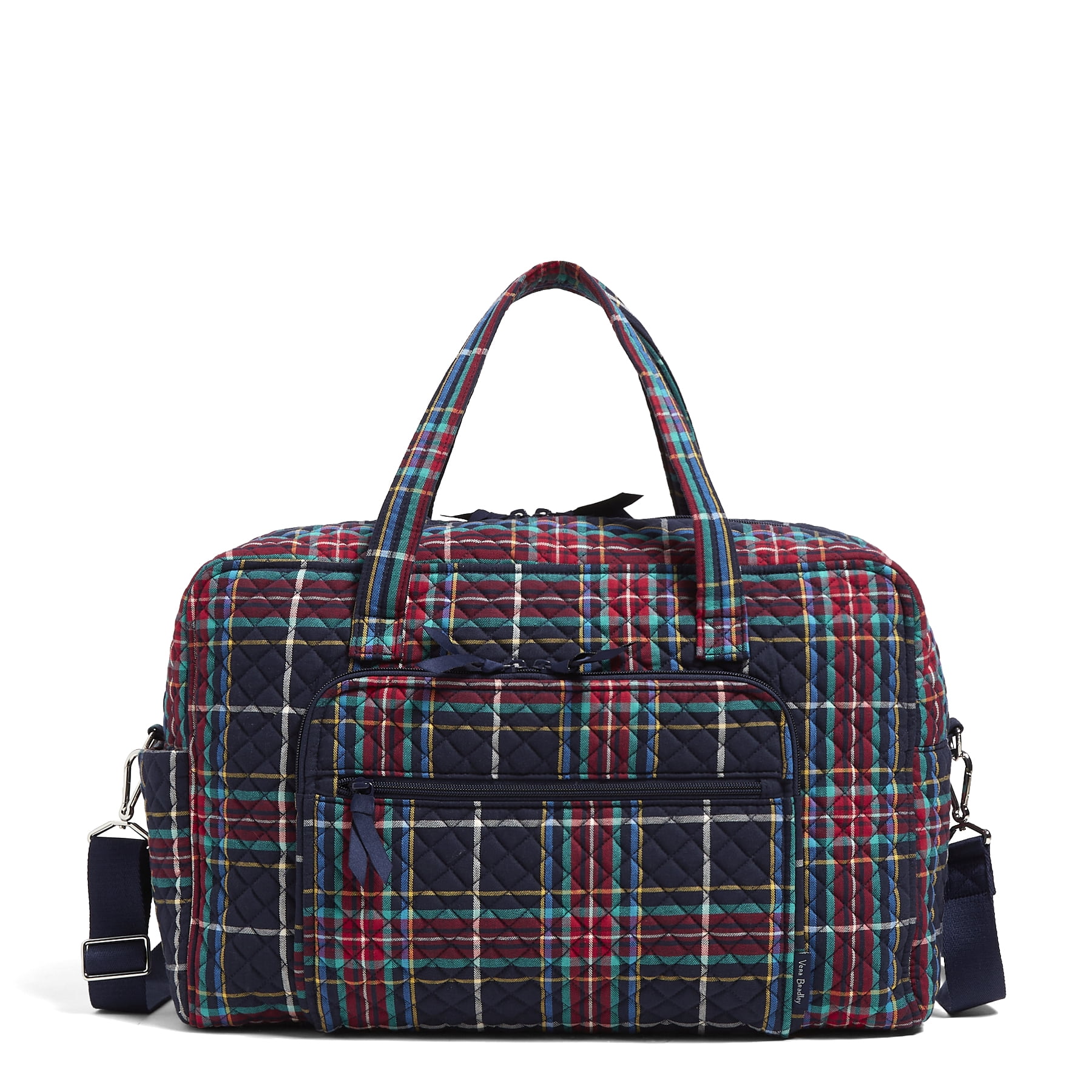 Vera Bradley Women's Recycled Cotton Weekender Travel Bag Tartan Plaid ...