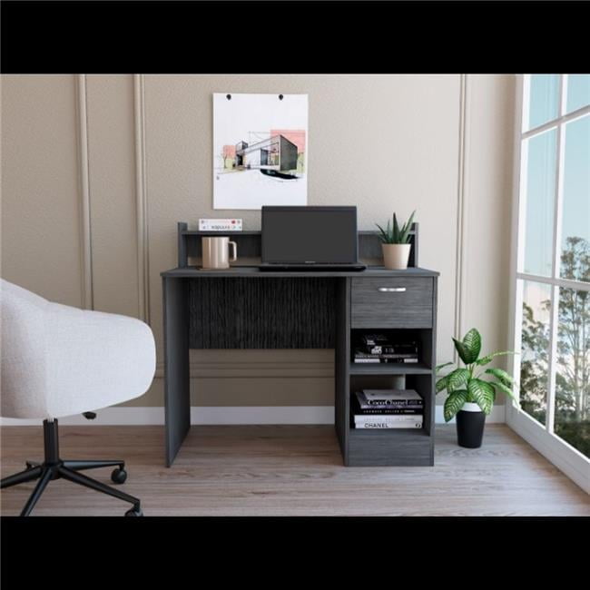 Vera Computer Desk with Top Open Shelf with 1-Drawer & 2-Storage ...