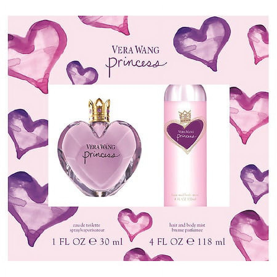 Vera Wang PRINCESS Perfume Fragrance Set: Hair and Body Mist 4 fl oz, Eau de Toilette Spray 1 fl ...