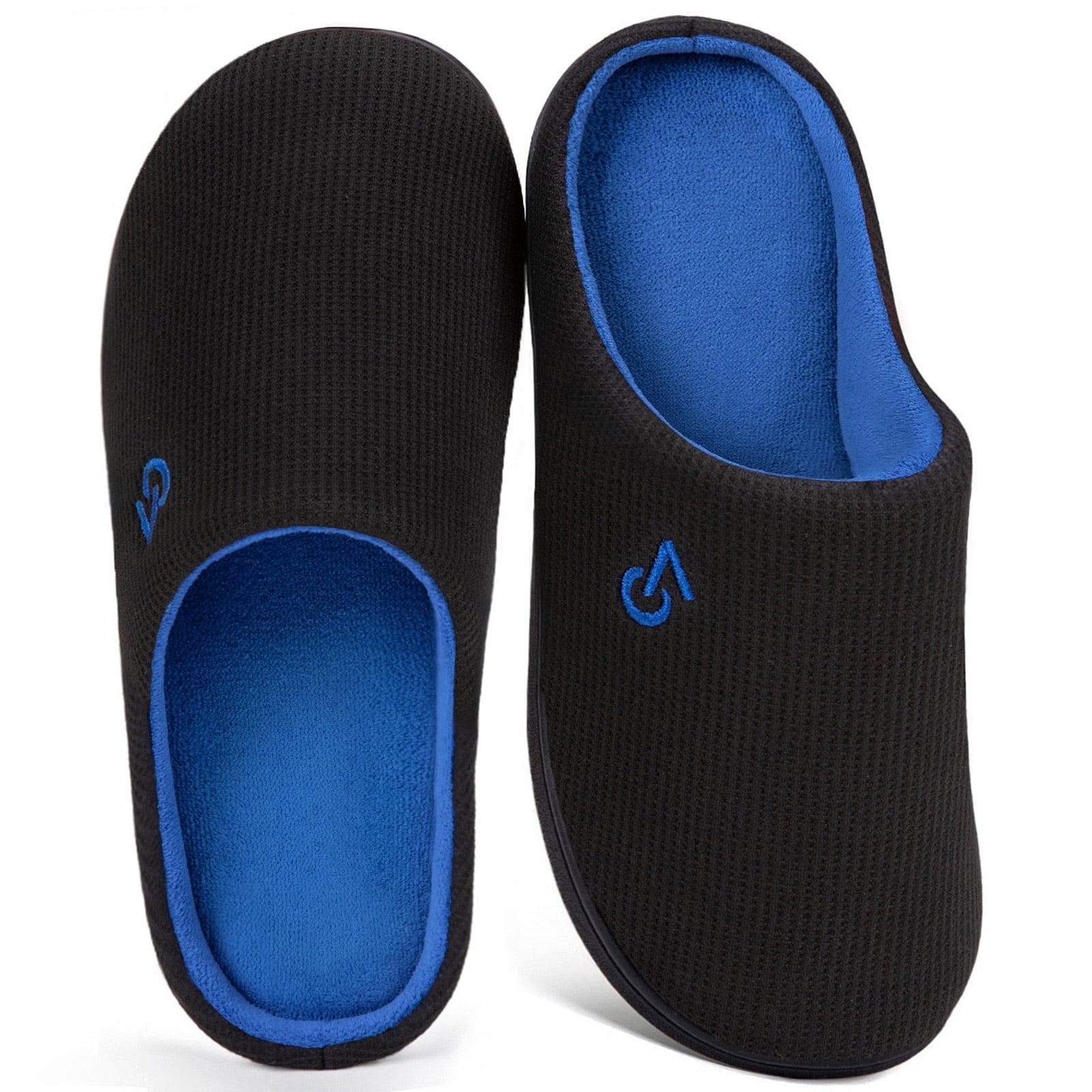 VeraCosy Men's Two-Tone Memory Foam House Slippers Indoor Outdoor ...