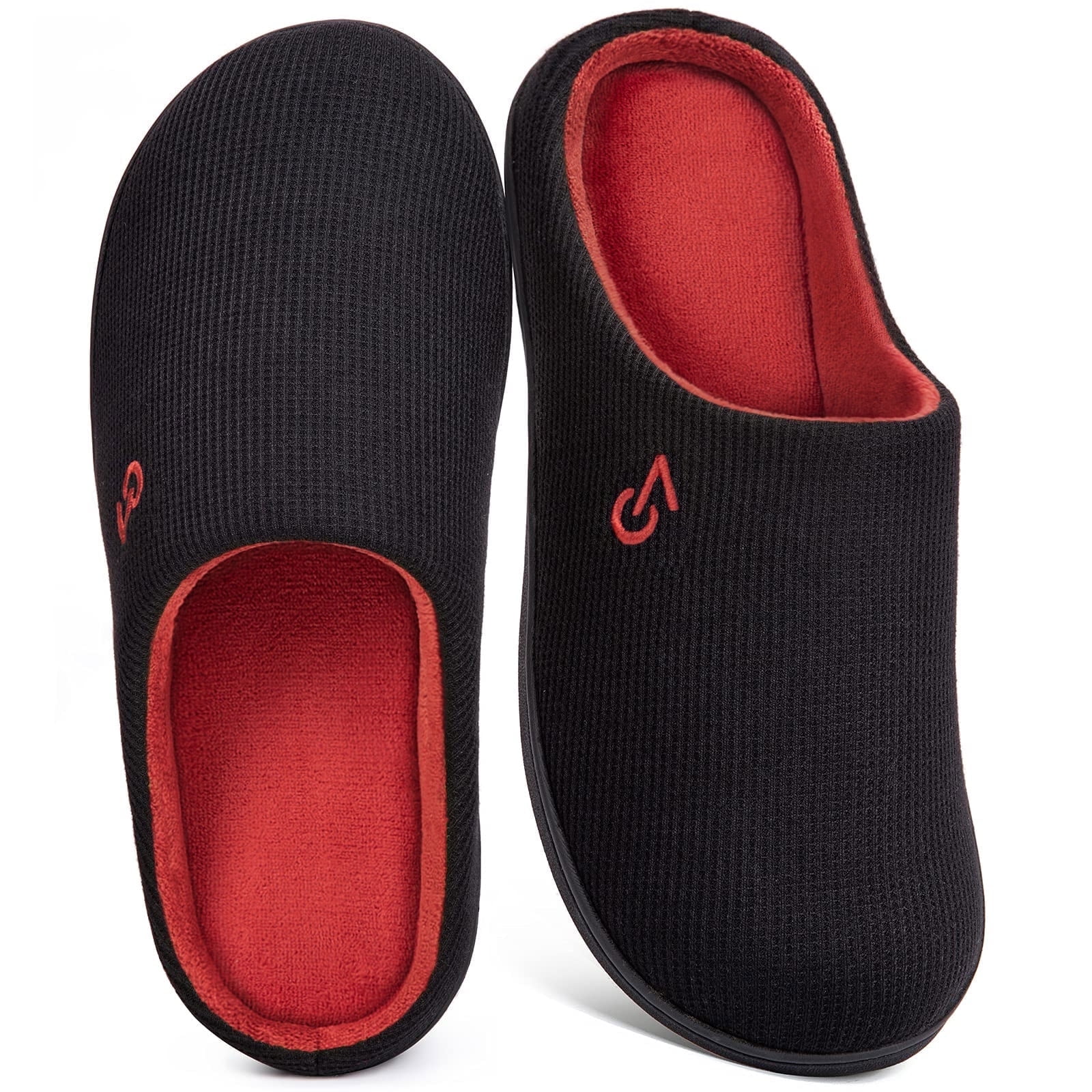 VeraCosy Men's Two-Tone Memory Foam House Slippers Indoor Outdoor ...
