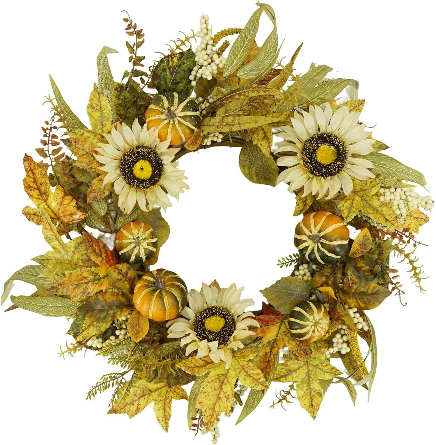 VeraNest 18" Fall Wreaths for Front Door, Artificial Autumn Wreath with ...
