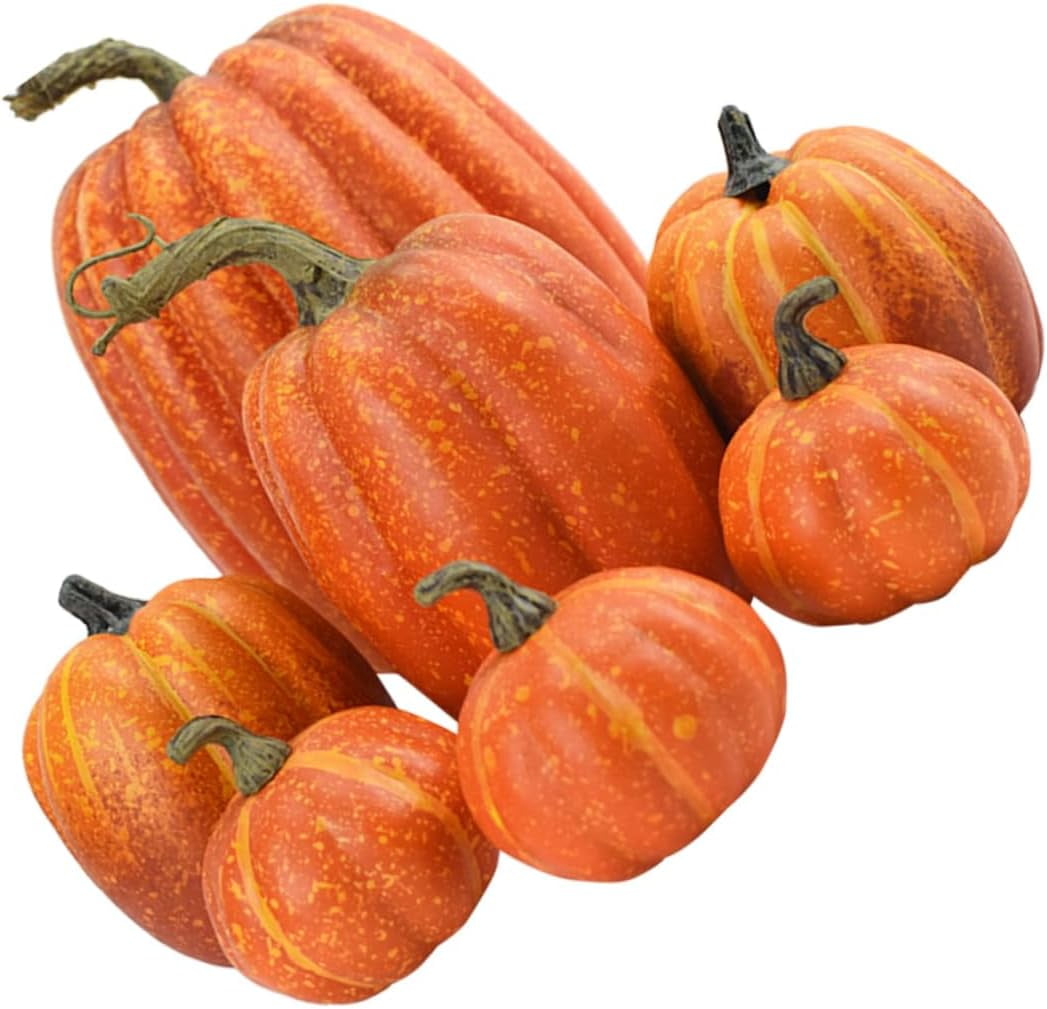 VeraNest 7Pcs Lifelike Artificial Pumpkin Realistic Pumpkins for ...
