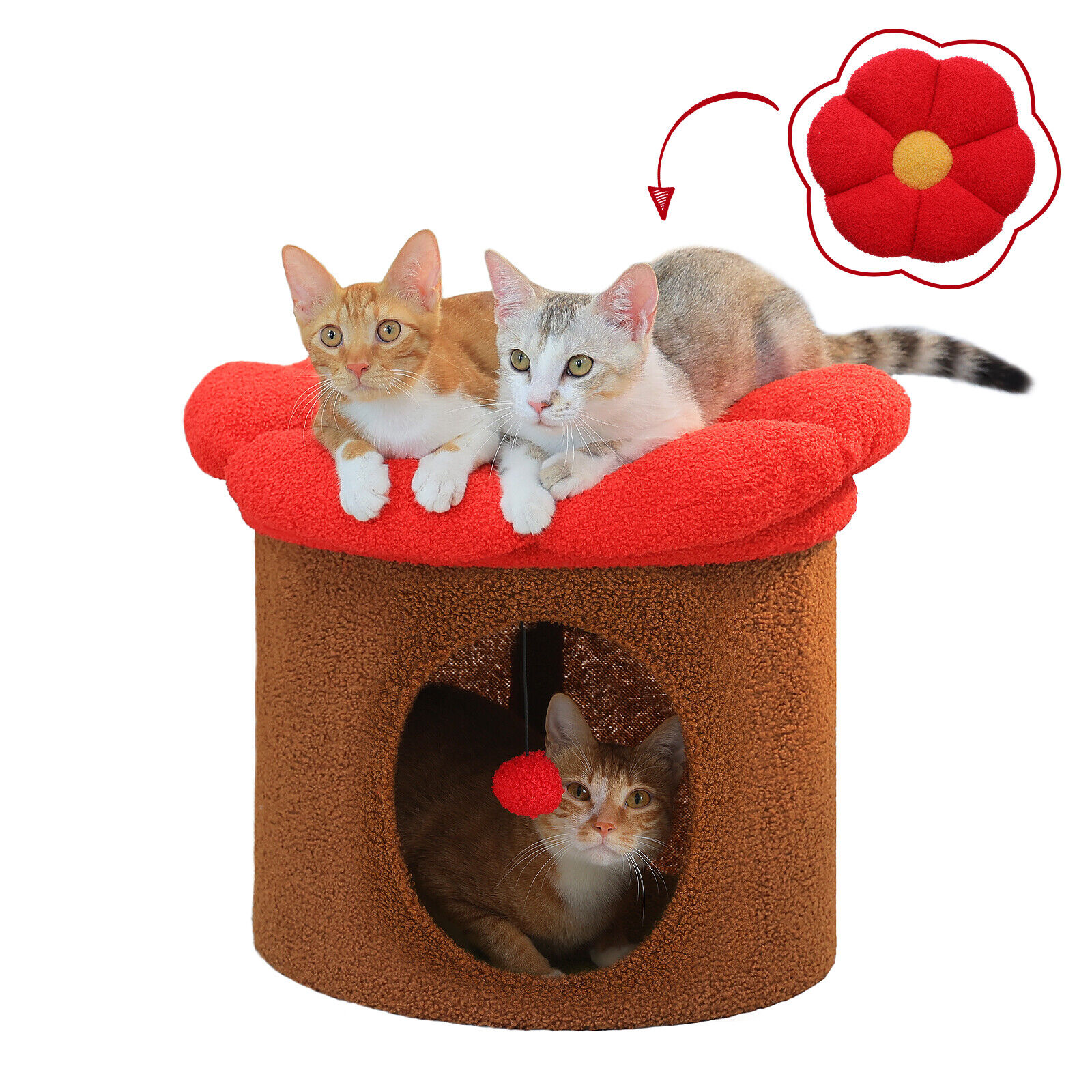 Verabella 1-Level Cat Beds for Indoor Cats, Cat Tree Cat House with ...