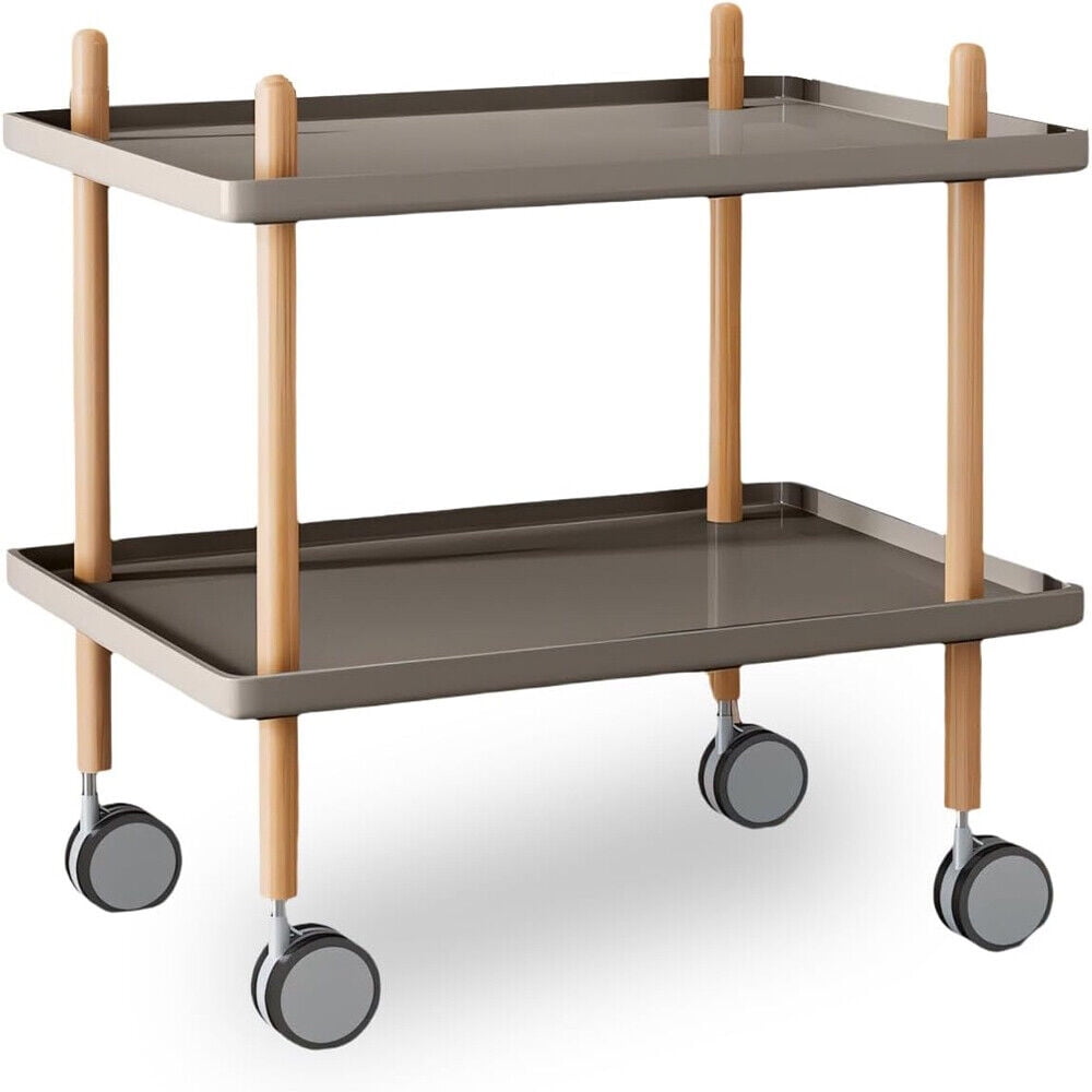 Verabella 2 Layer End Table with Wheels Trolley Side Table Bedside ...