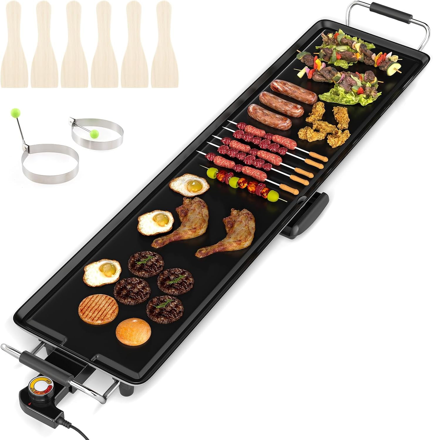 Verabella 35" Extra Large Electric Griddle, Nonstick Countertop BBQ ...