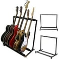 Verabella 5 Square Tube Multiple Guitar Bass Stand Holder Stage Folding ...