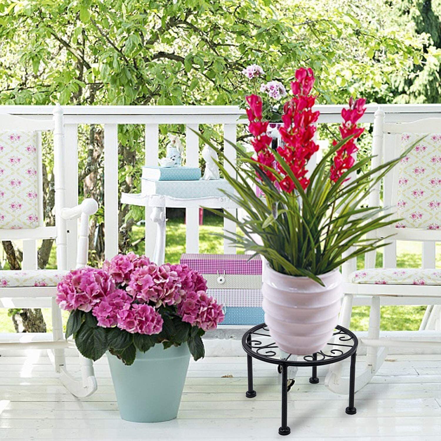 Verabella,9.45" Metal Plant Stands for Indoor and Outdoor, Planters ...