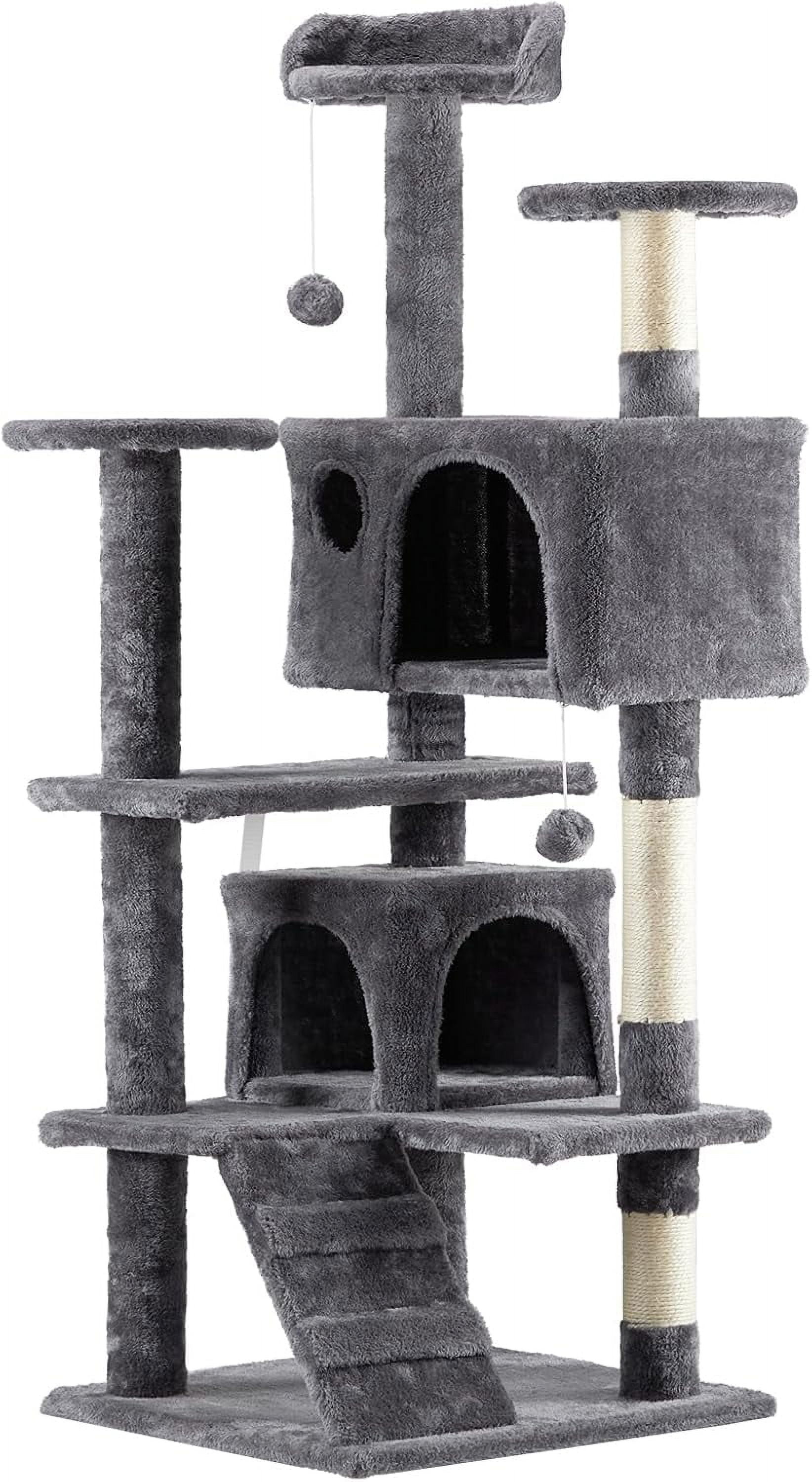 Verabella Cat Tree, 52 Inch Plush Cats Tower for Indoor Pets with Sisal ...