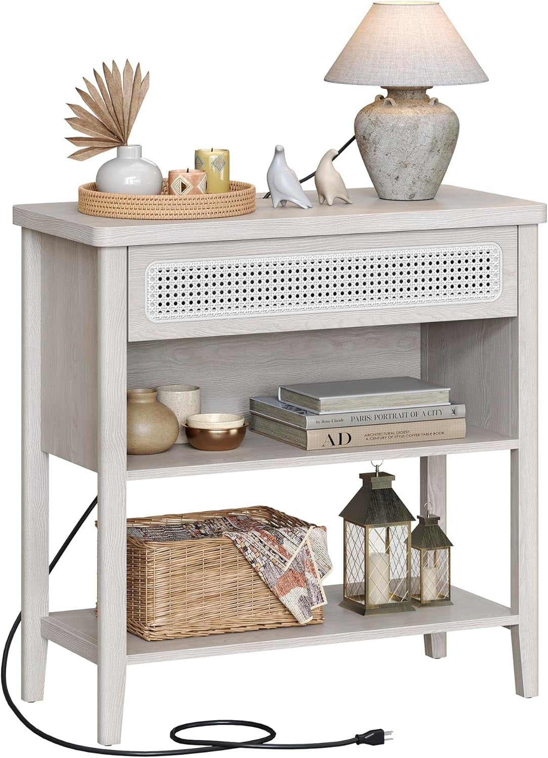 Verabella Console Table with Power Outlets, Entryway Table with Storage ...