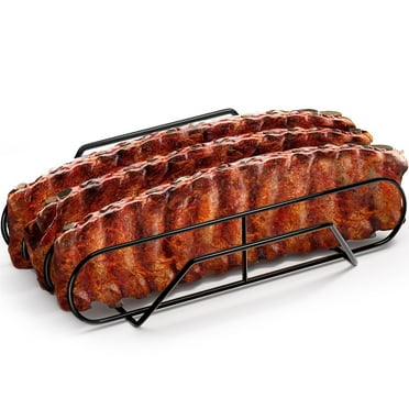 AURIGATE Rib Rack for Smoking - BBQ Rib Rack Gas Charcoal Smoker ...