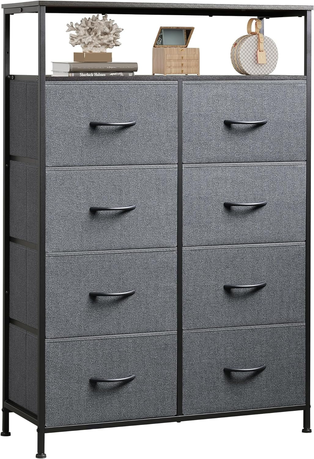 Verabella Fabric Dresser for Bedroom with Open Shelves, Tall Dresser ...