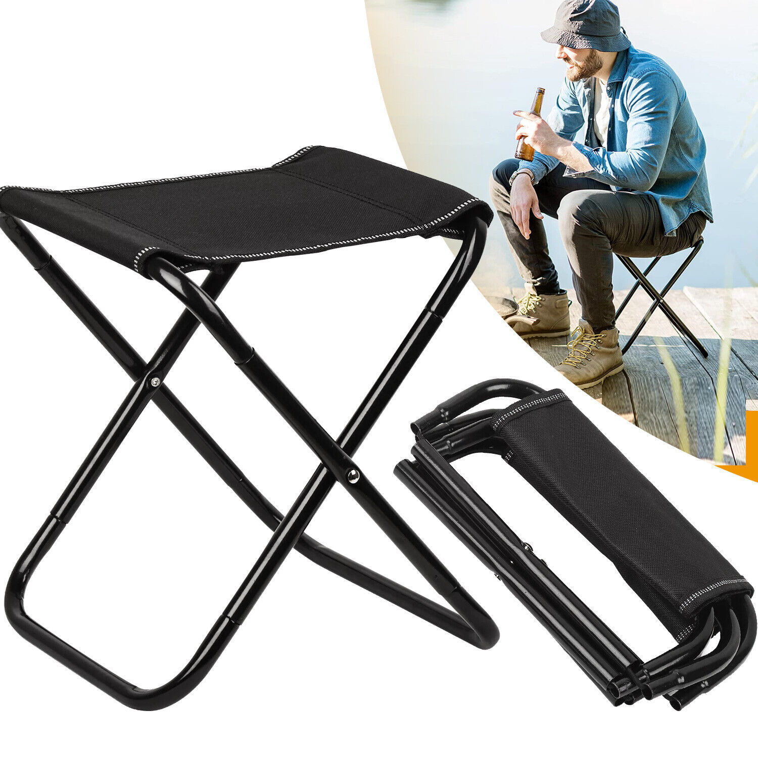 Verabella Folding Camping Stool, Portable Collapsible Camp Stool ...