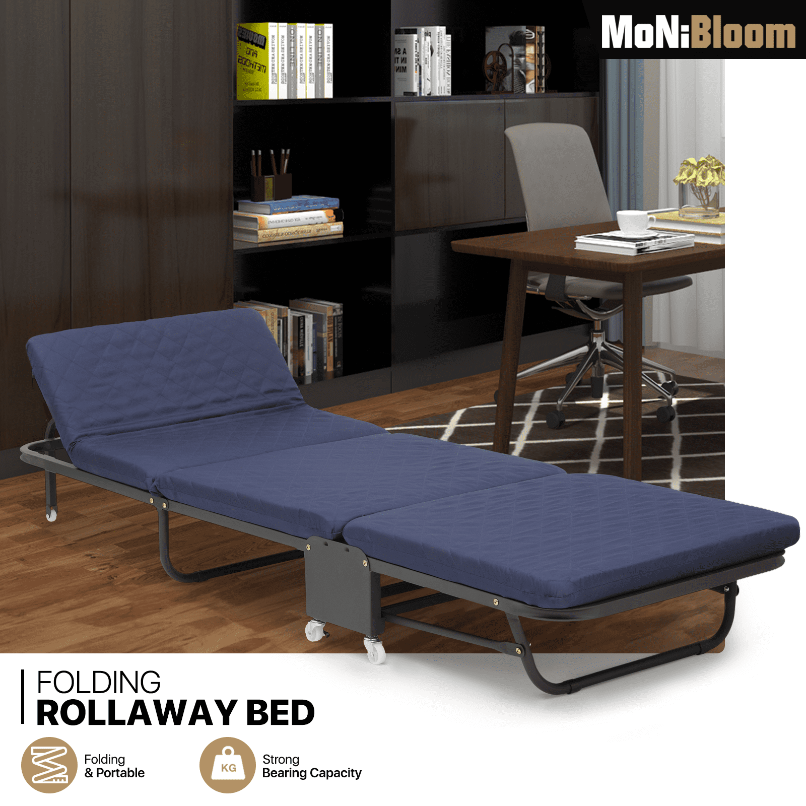 Verabella Folding Cot for Adults with Mattress, 4 Adjustable Backrest ...