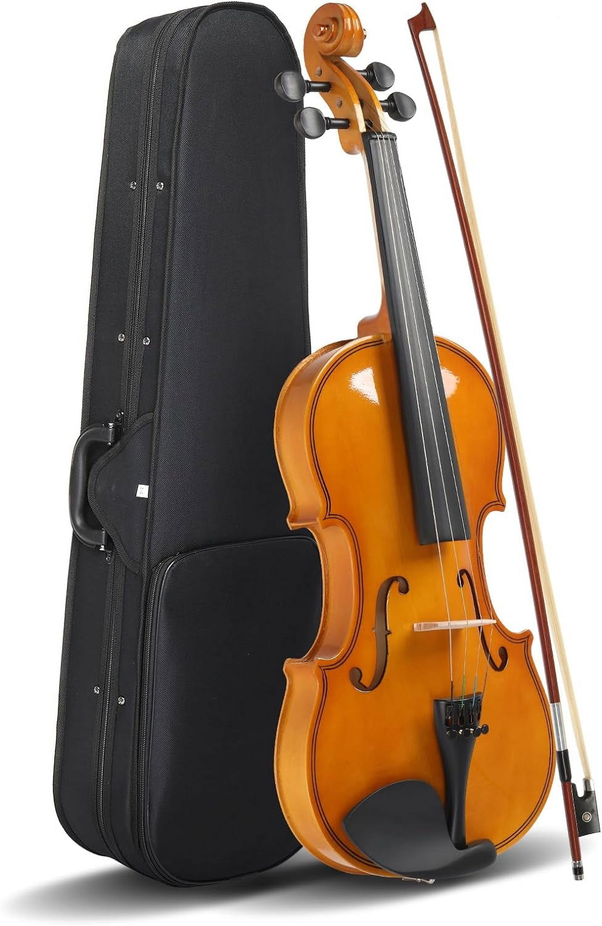Verabella Full Size Violin, 4/4 Acoustic Violin with Portable Case, Finger Guide Sticker ...