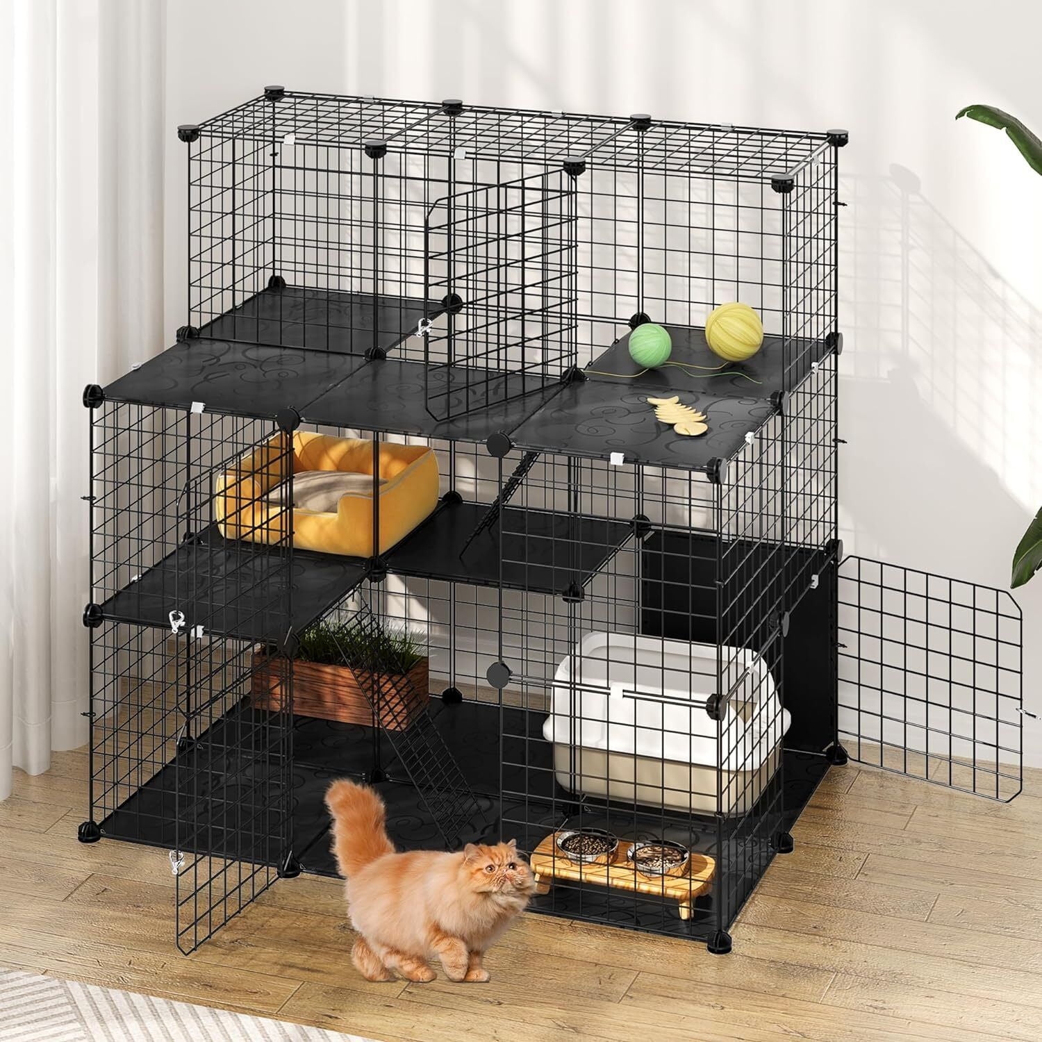 Verabella Guinea Pig Cage, Indoor C&C Small Animal Cage with Waterproof ...