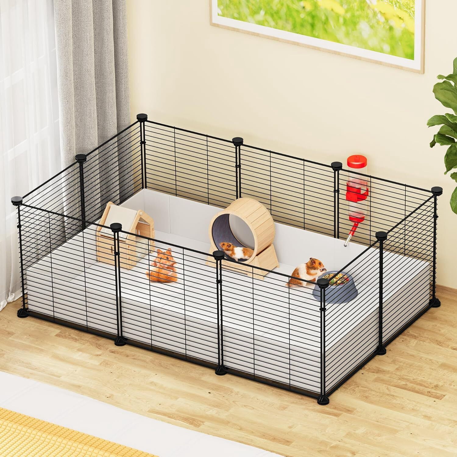Verabella Guinea Pig Cage, Indoor C&C Small Animal Cage with Waterproof ...