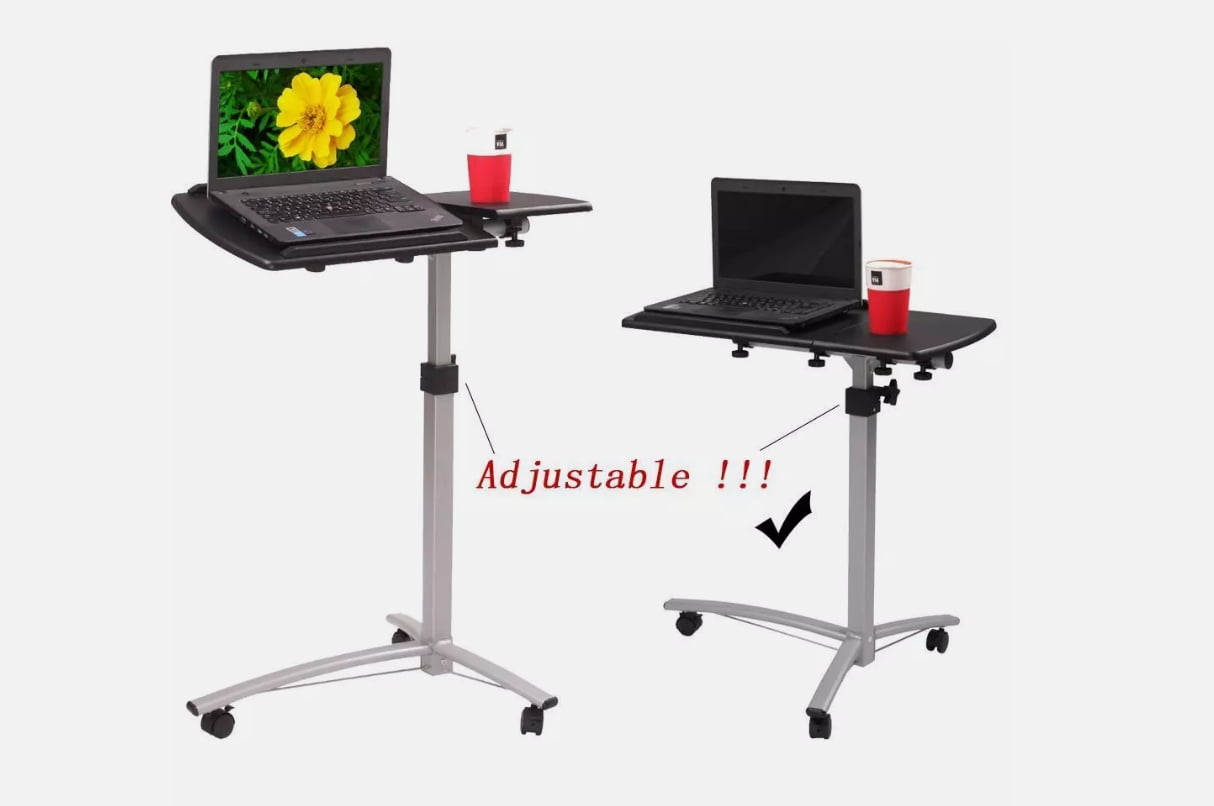 Verabella Height Adjustable Rolling Sofa Side Table Laptop Notebook ...