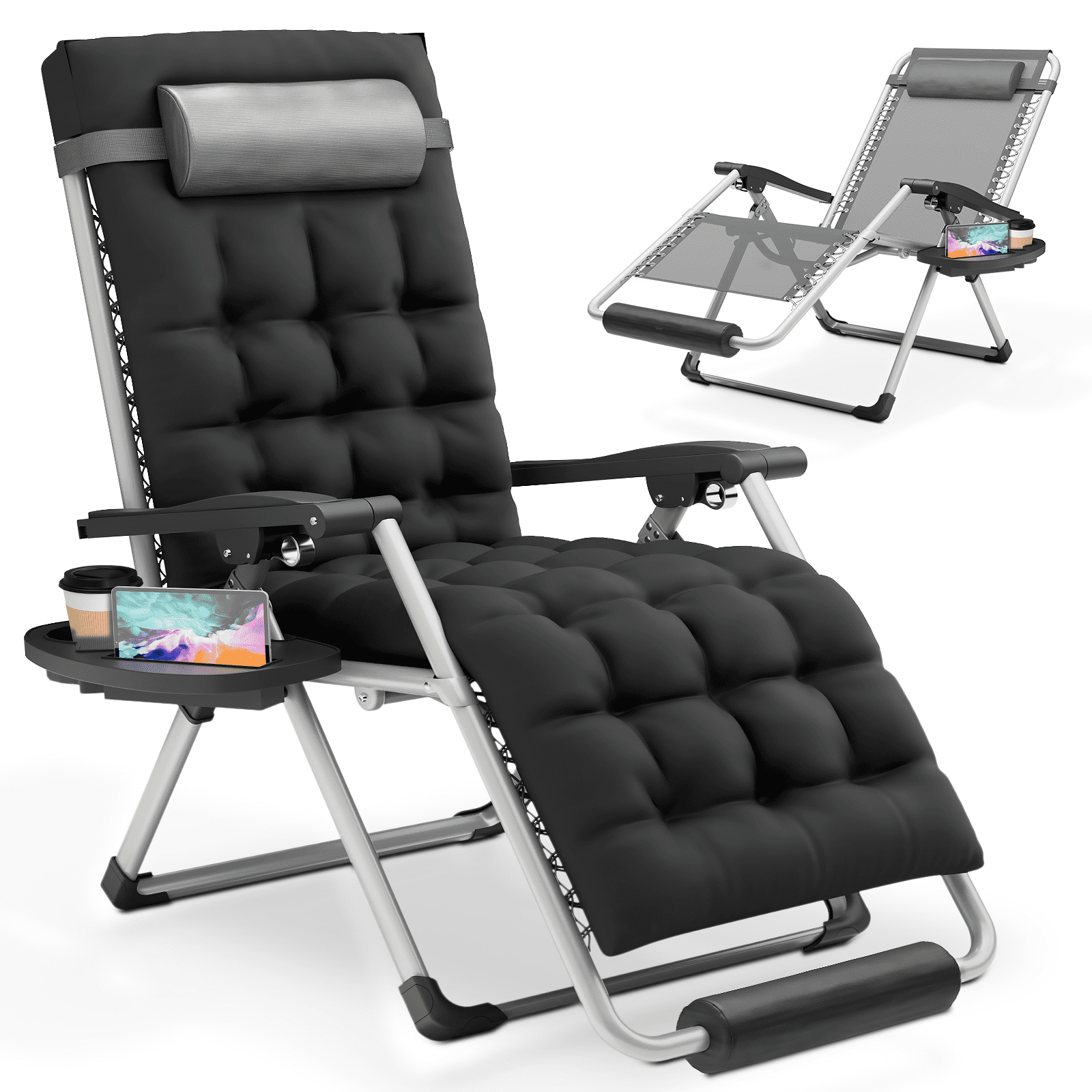 Verabella Lounge Chair Padded Zero Gravity Chair Folding Adjustable ...