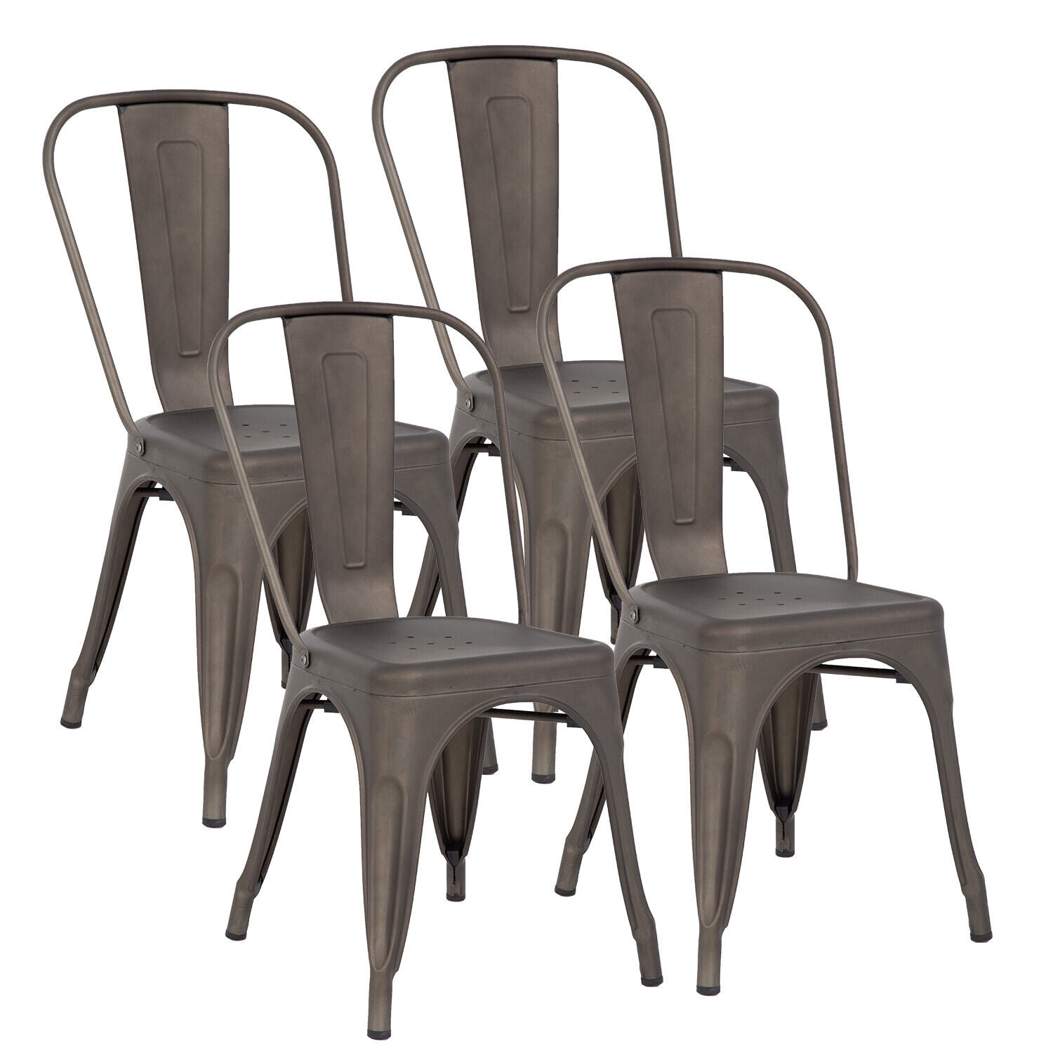 Verabella Metal Dining Chairs Set of 4 Indoor Outdoor Chairs ,Patio Chairs Kitchen Metal Chairs ...
