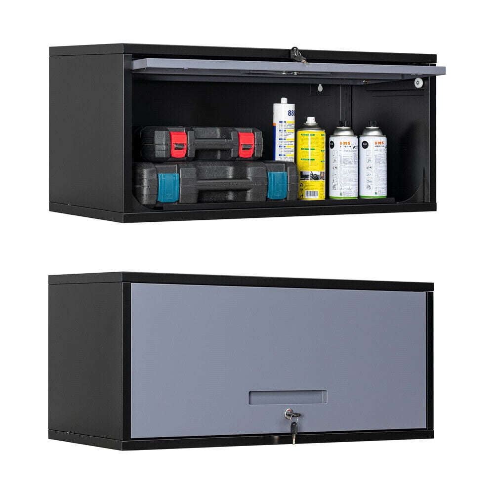 Verabella Metal Garage Wall Cabinet with Doors, Wall Mounted Metal ...