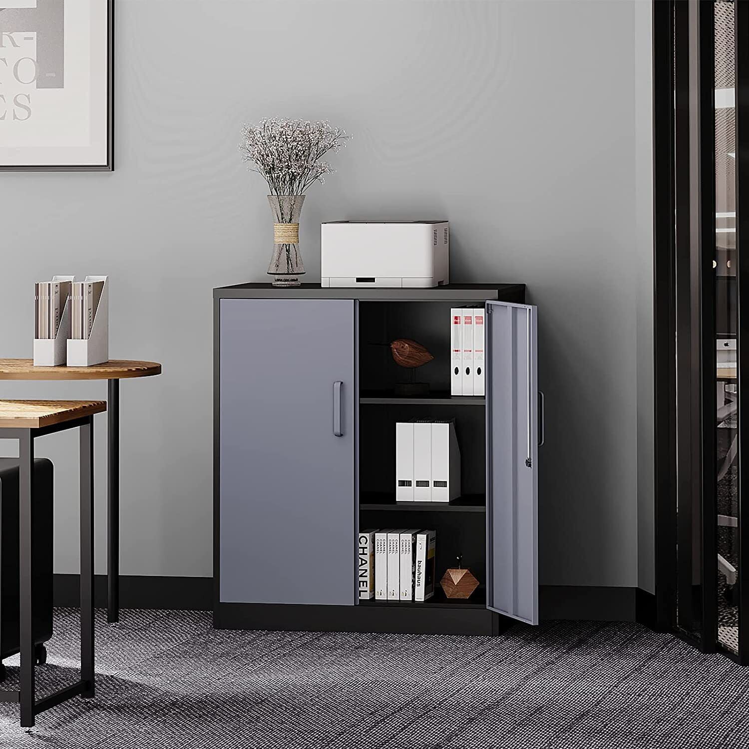 Verabella Metal Storage Cabinet with Doors and Shelves,Garage Storage ...
