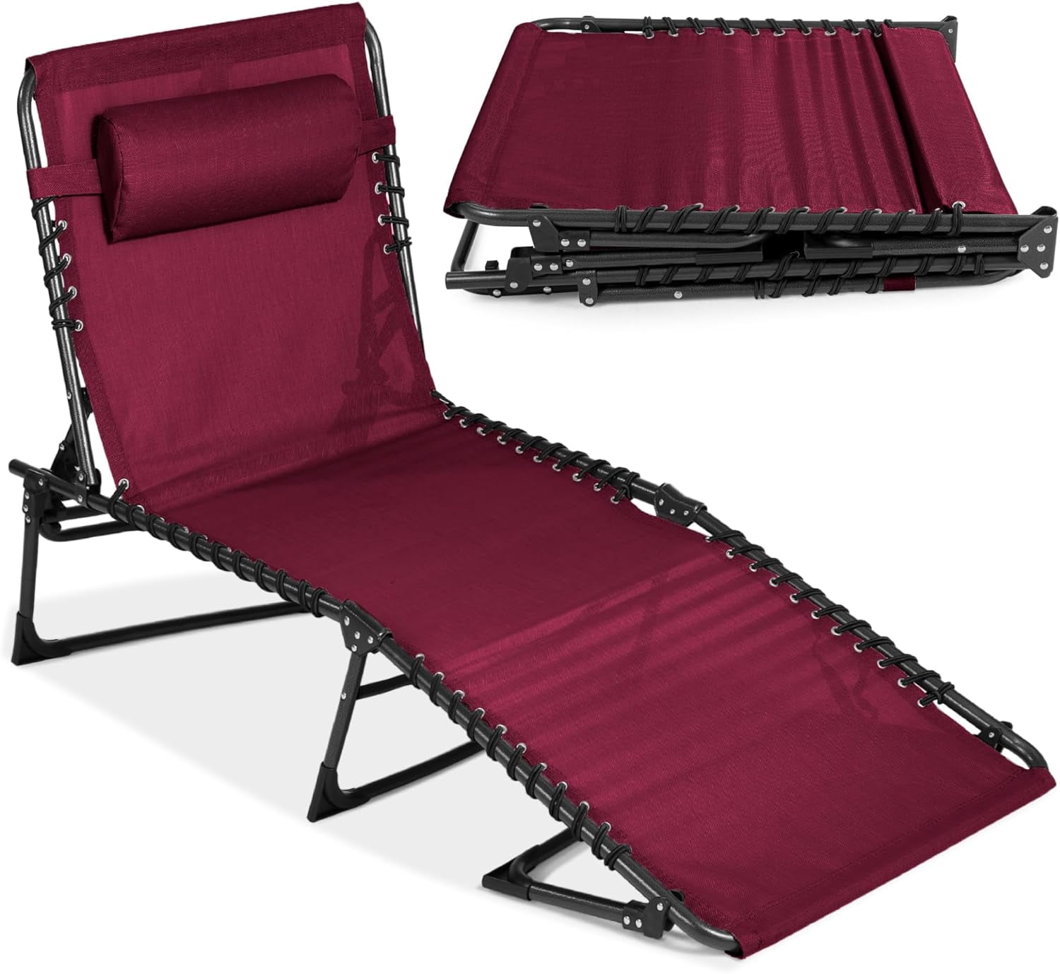 Verabella Patio Chaise Lounge Chair, Portable Outdoor Folding Recliner ...