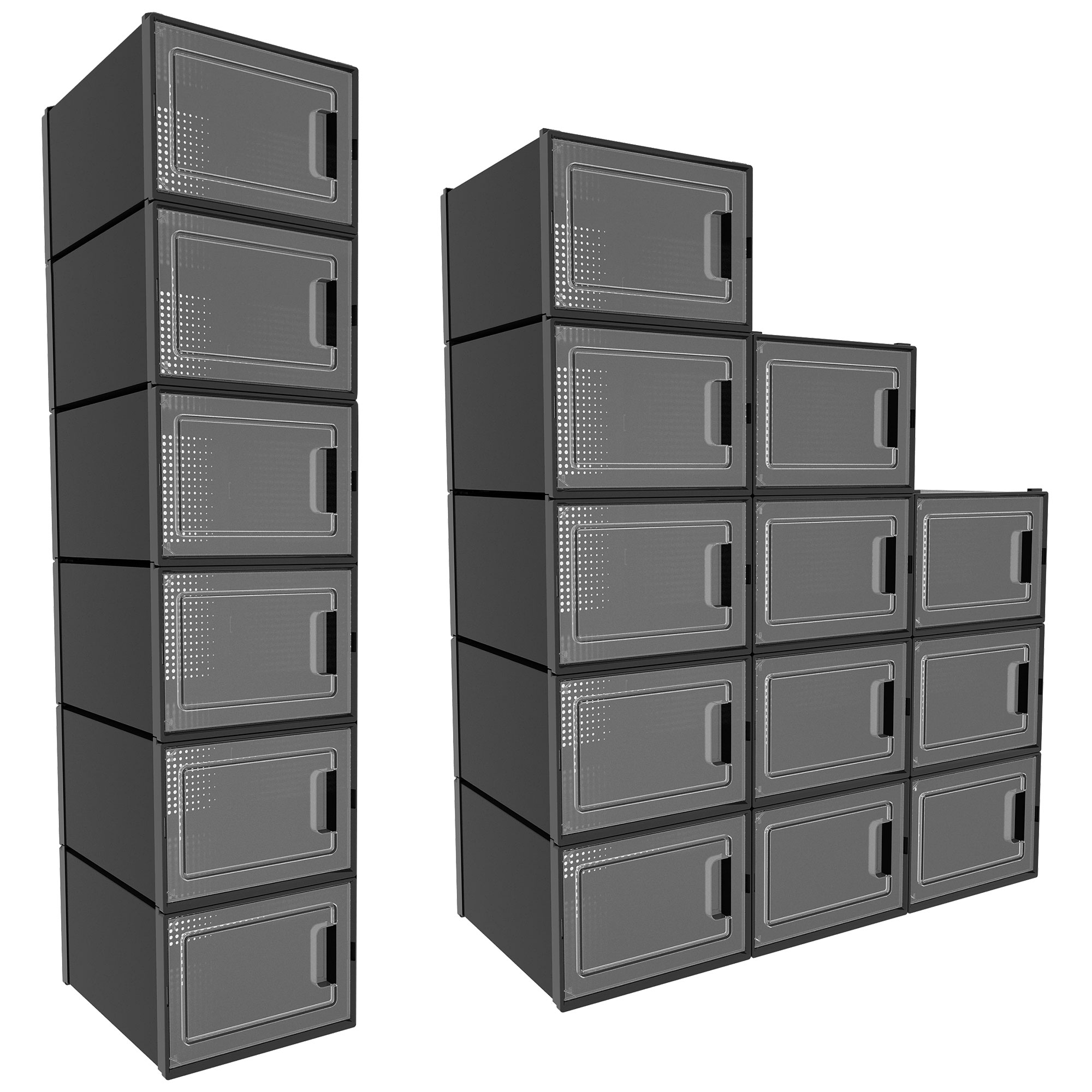 Verabella Shoe Storage Organizer , Stackable Shoe Boxes, Plastic Storage Bins with Lids, Shoe ...