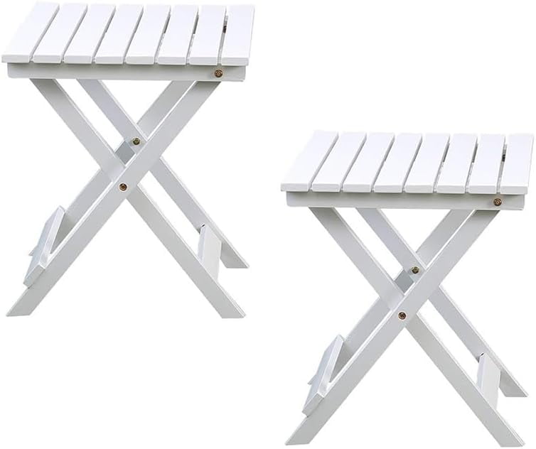 Verabella Small Square Folding Side Tables Set of 2, Patio Foldable ...