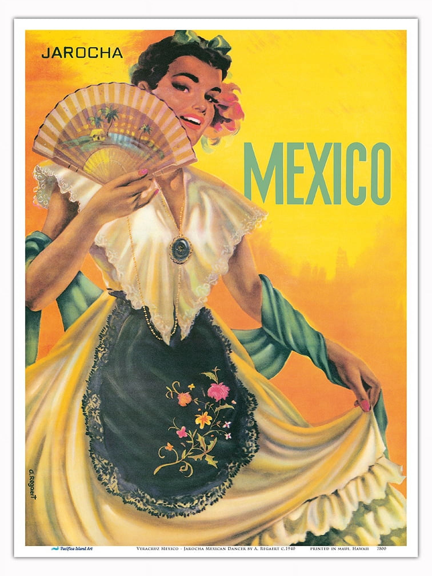 Veracruz Mexico - Jarocha Mexican Dancer - Vintage Travel Poster by A ...