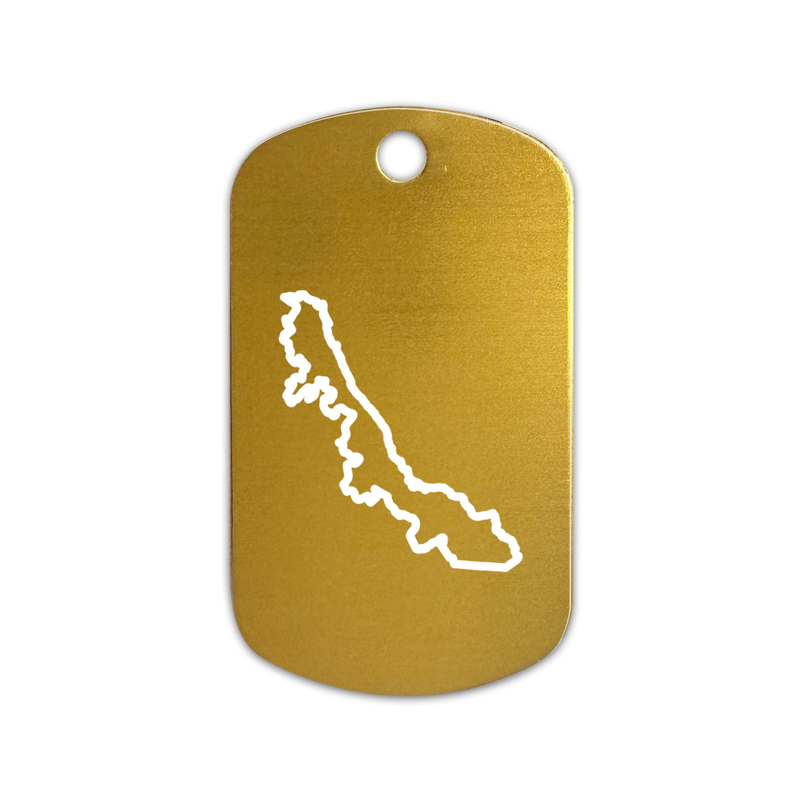 Veracruz State Shaped GI Dog Tag Aluminum Keychain outlined ve ver ...