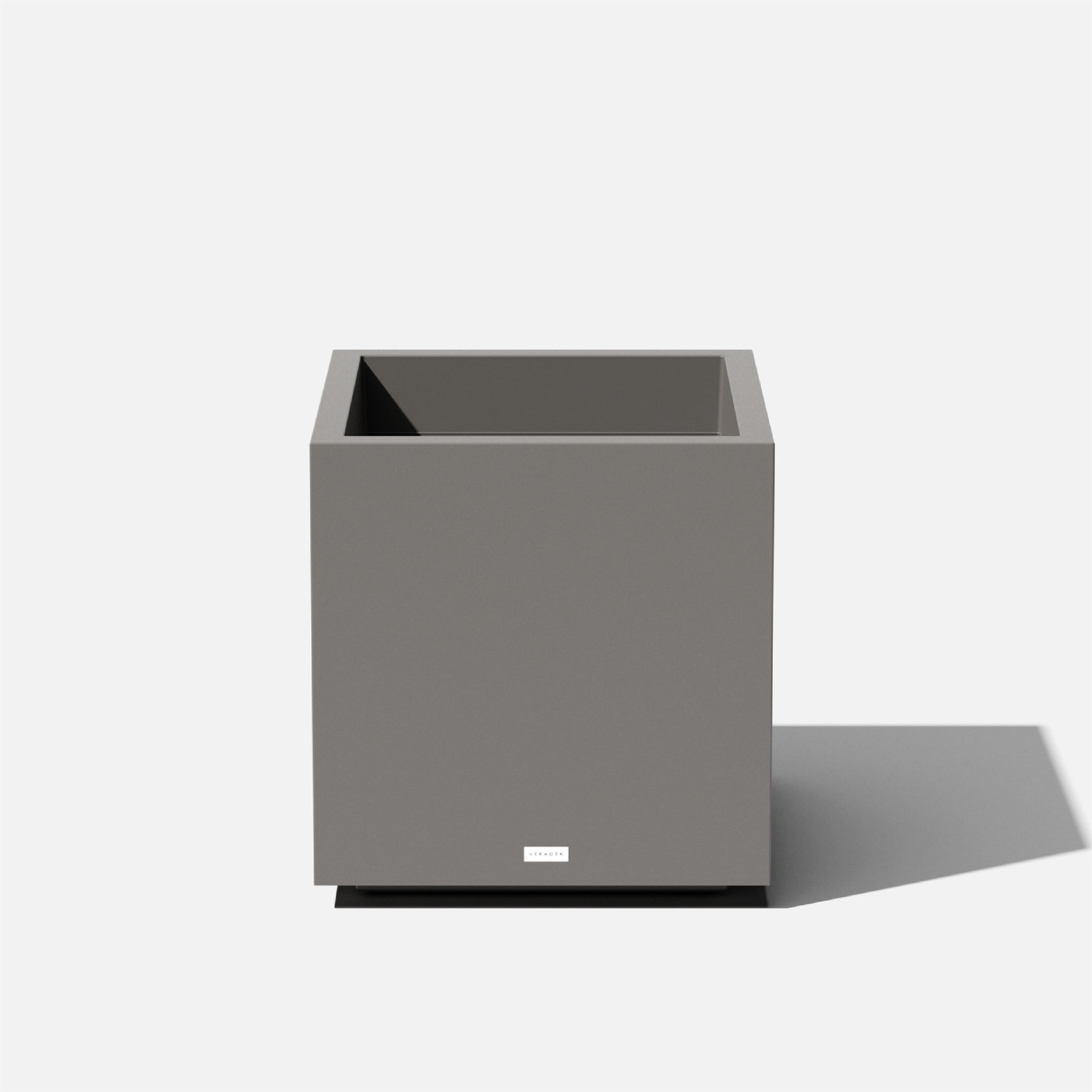Veradek Outdoor Square Porch Cube Medium 22" Plastic Planter - Gray ...