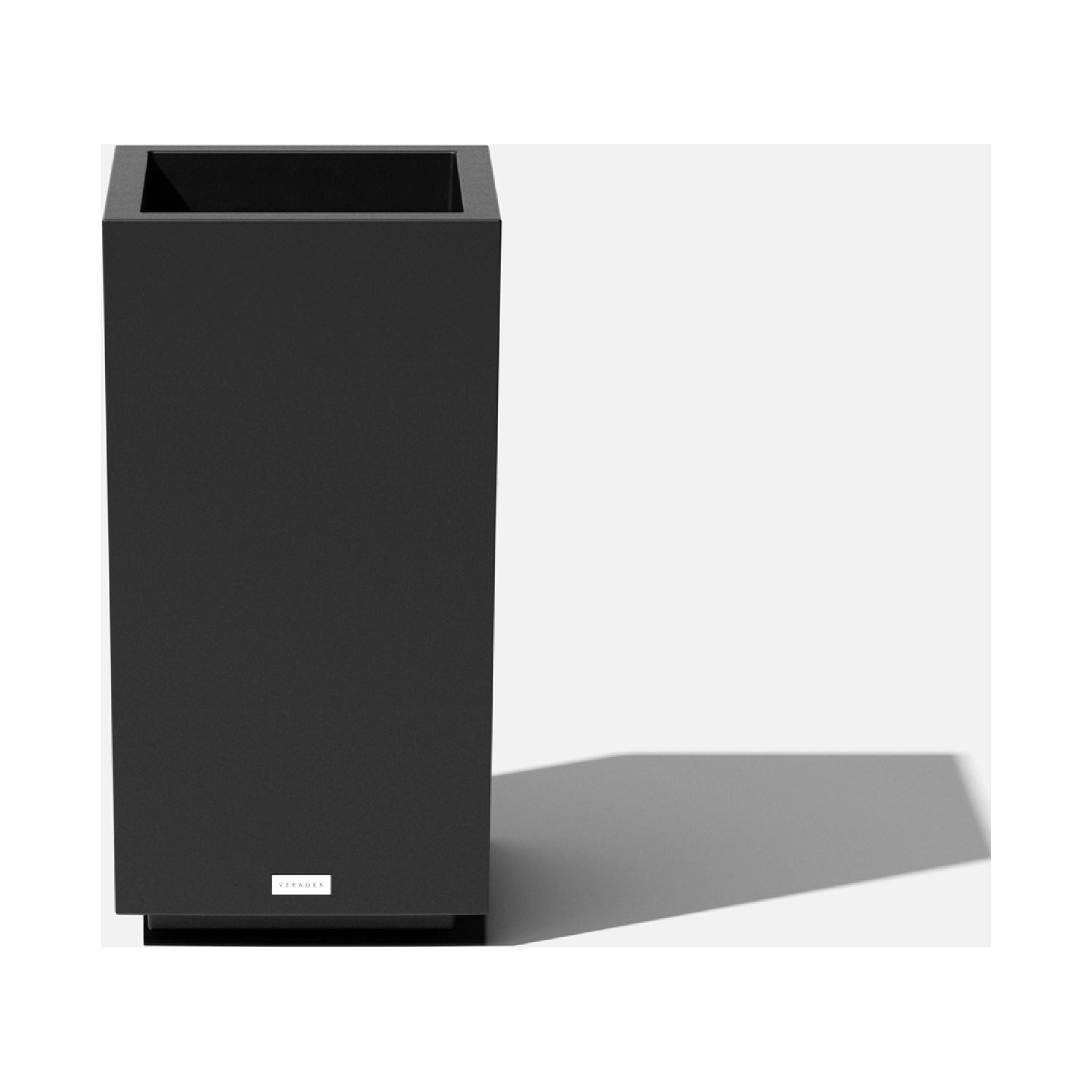 Veradek Block Series Pedestal Short 26" Plastic Planter - Black ...
