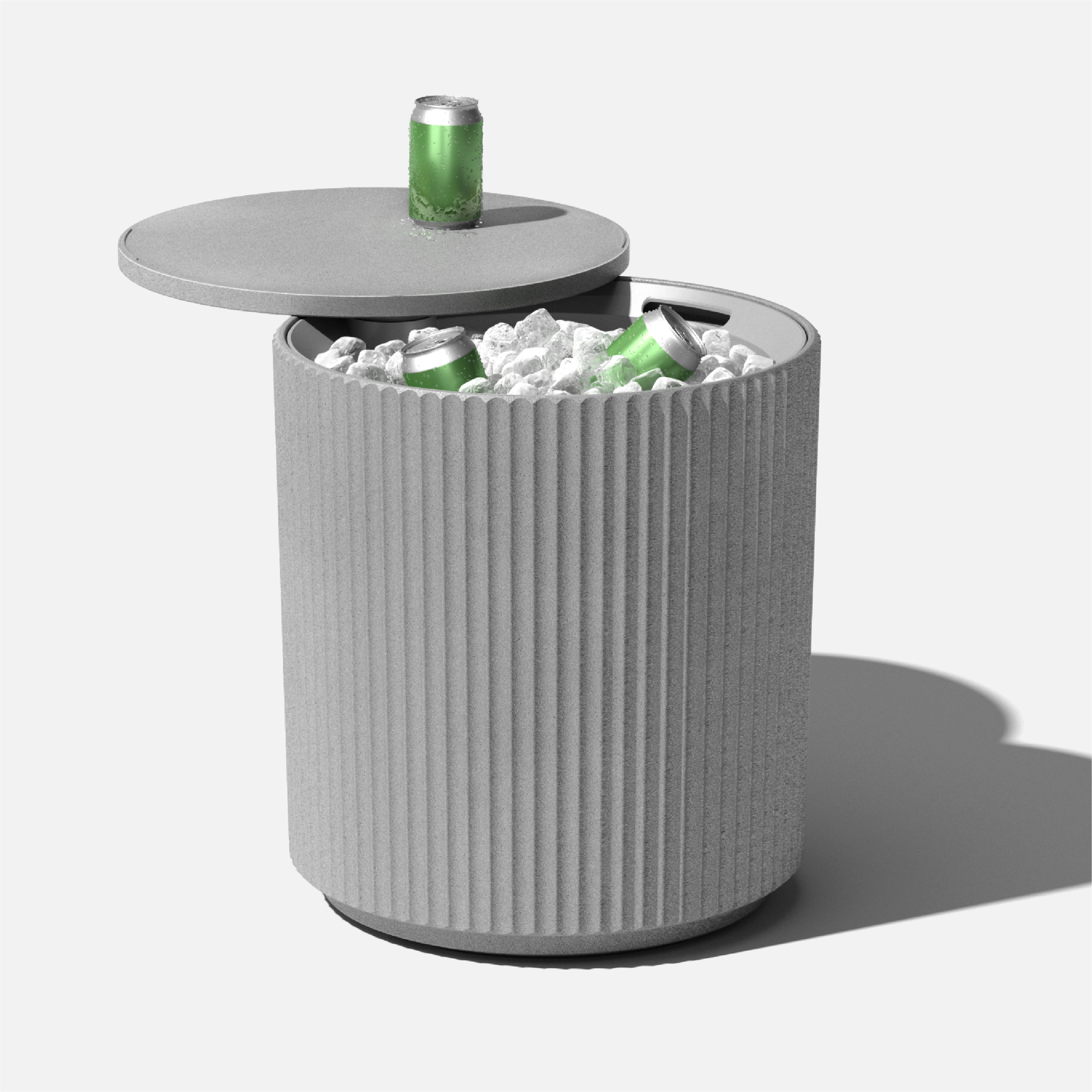 GDF Studio Attola Outdoor Lightweight Concrete Side Table, Light Gray ...