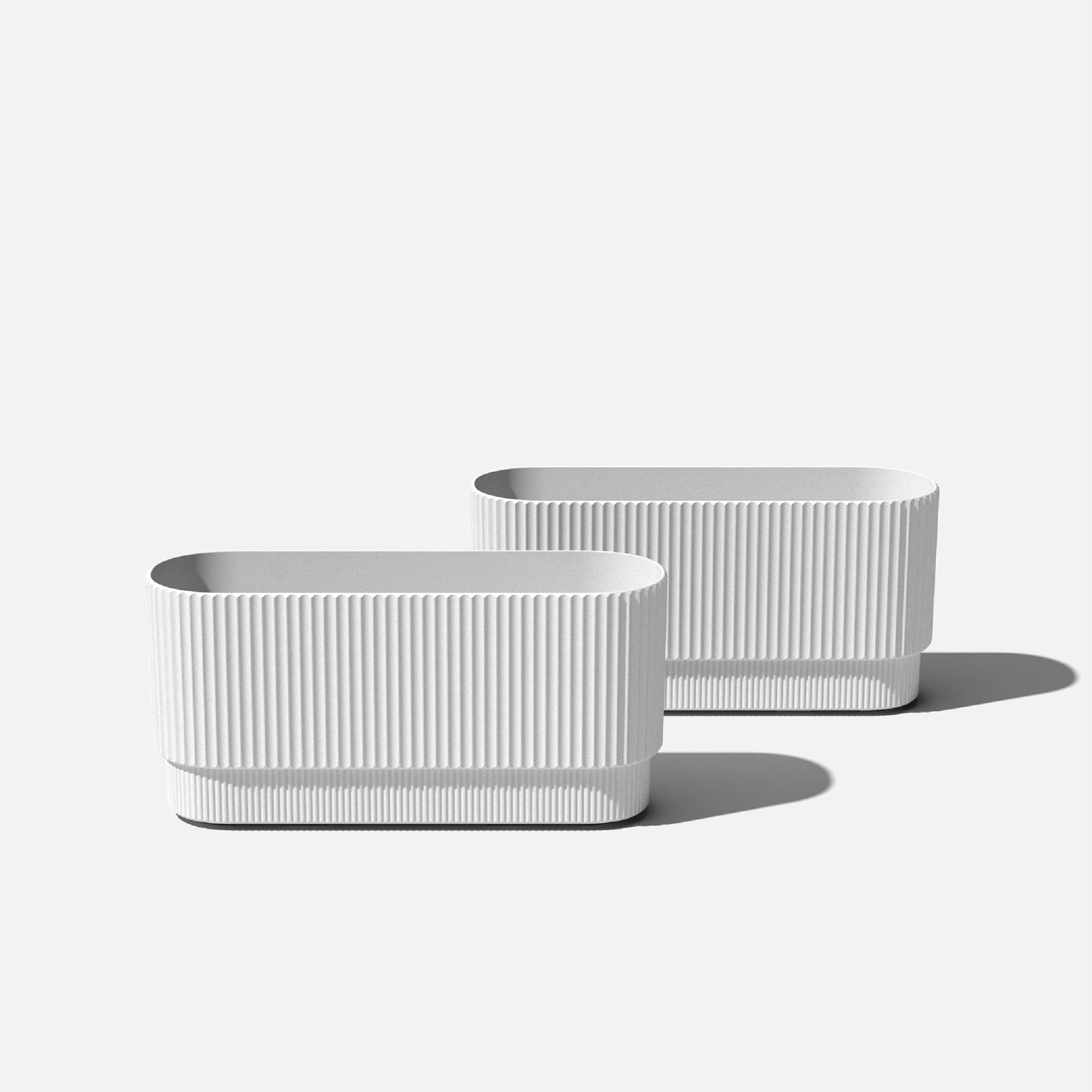 Veradek Demi Series 30" Long Outdoor Patio Plastic-Stone Planter ...