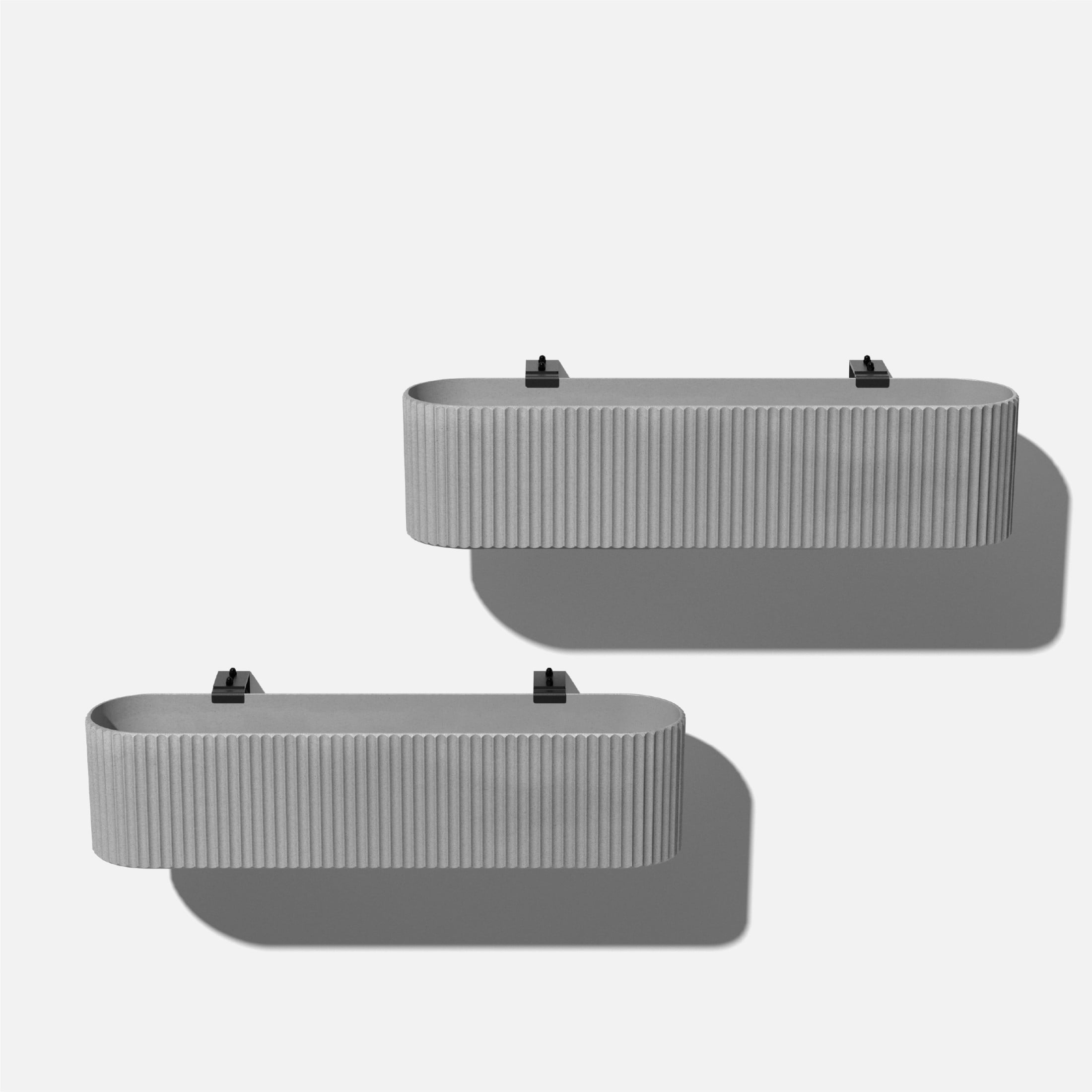 Veradek Demi Series Railing 36" Plastic-Stone Planter - (Grey/2 Pack ...